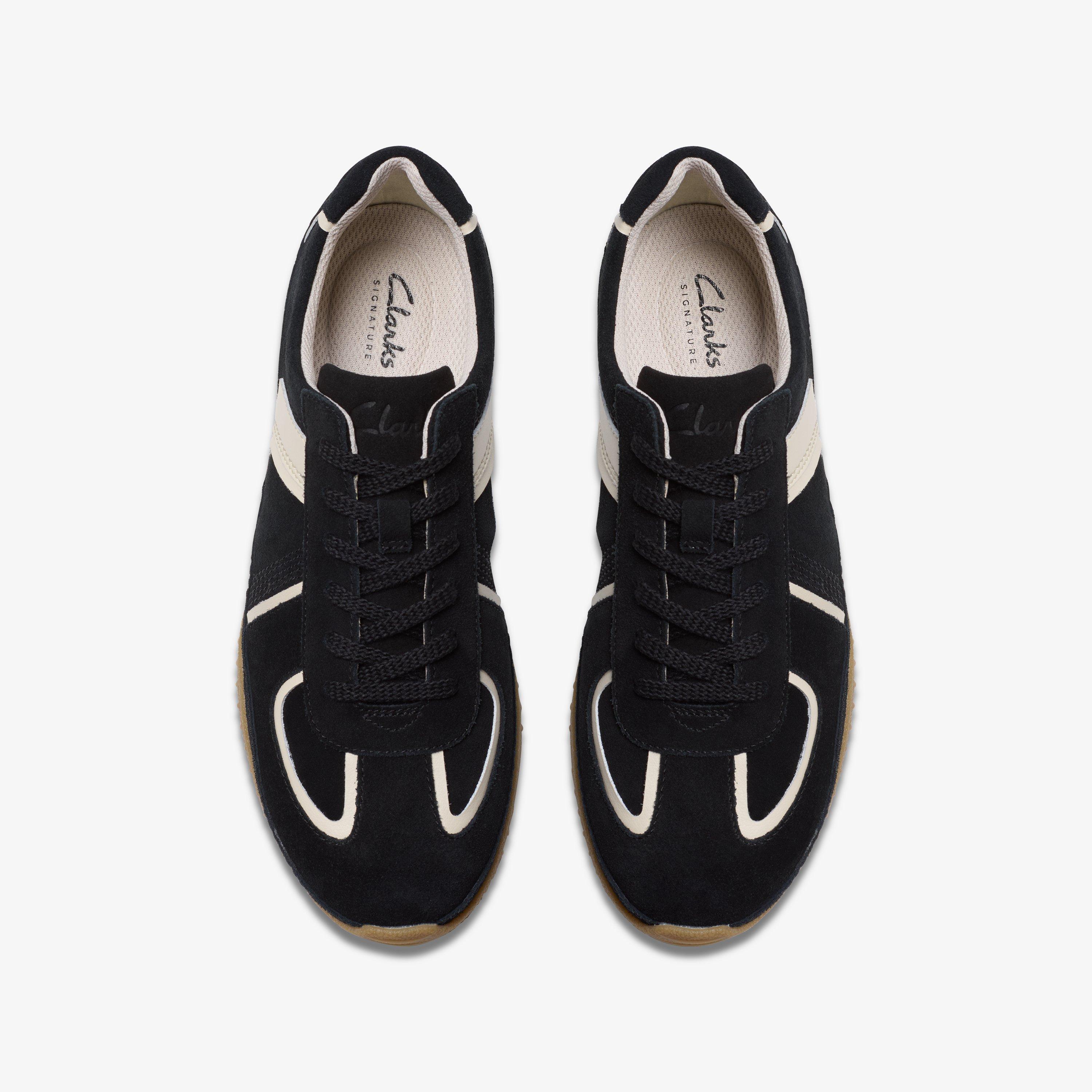 Womens Meridor Lo Black Combination Suede Trainers | Clarks Outlet