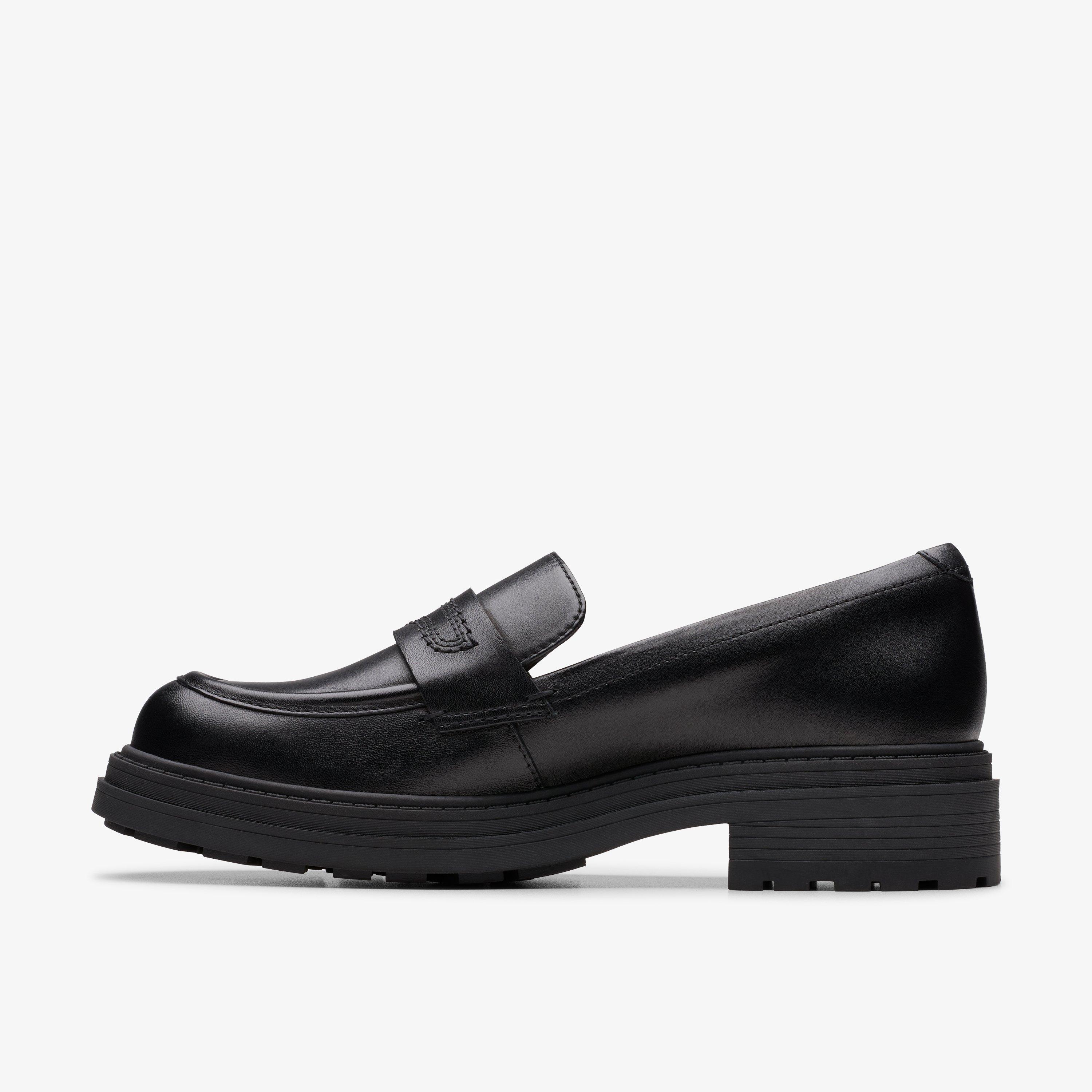 Damen Orinoco 3 Edge schwarze Leder Slipper Slip-On Schuhe | Clarks