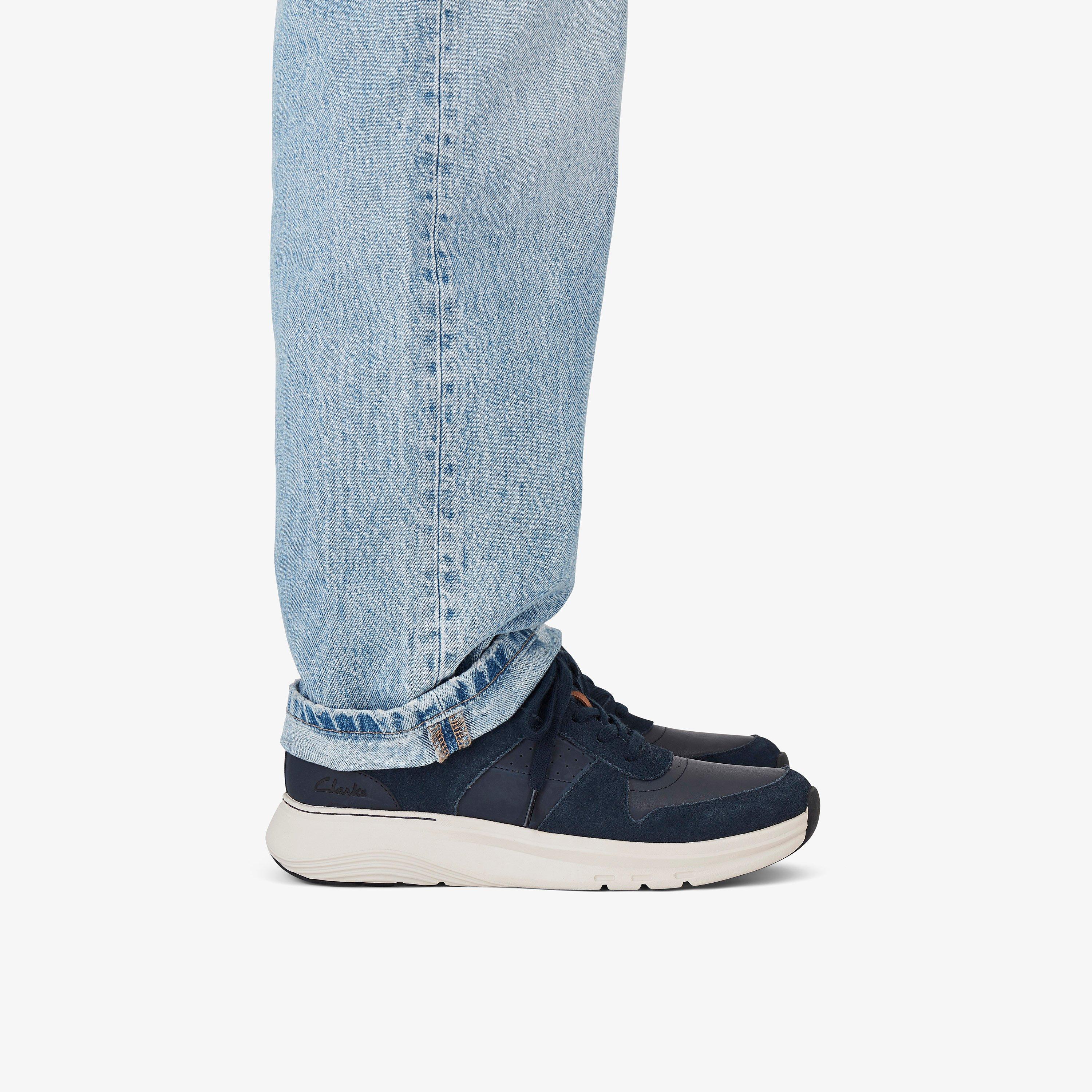Mens Motion Trek Go Navy Sneakers | Clarks