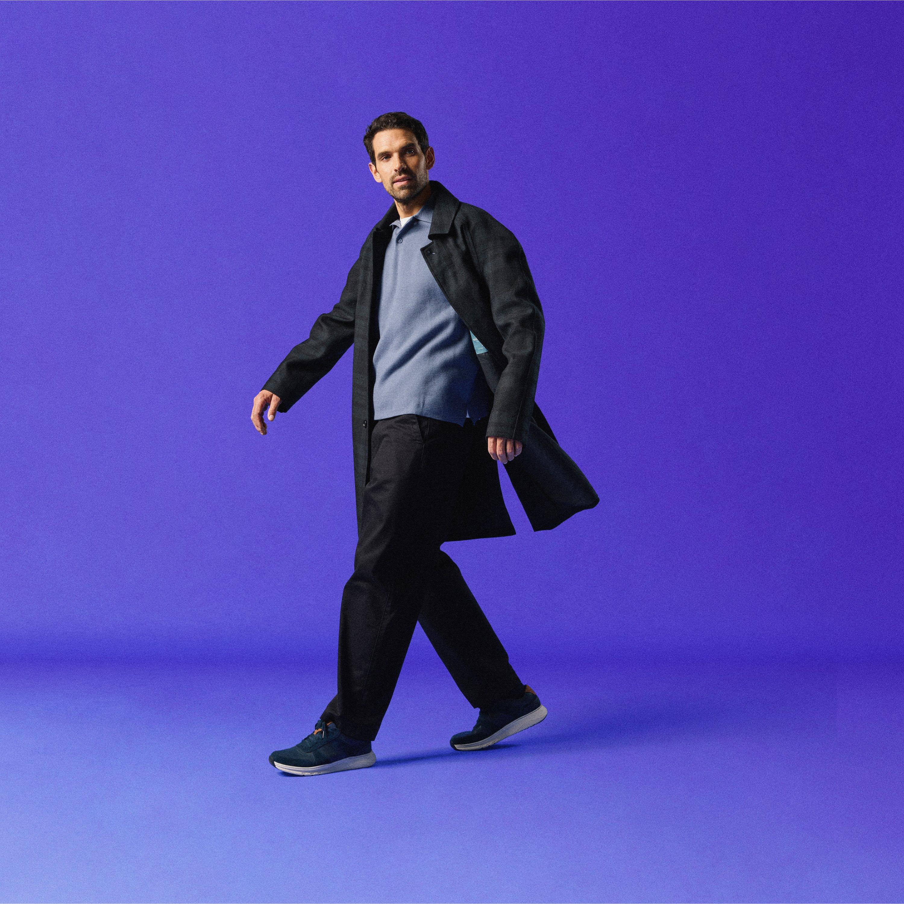 Mens Motion Trek Go Navy Sneakers | Clarks