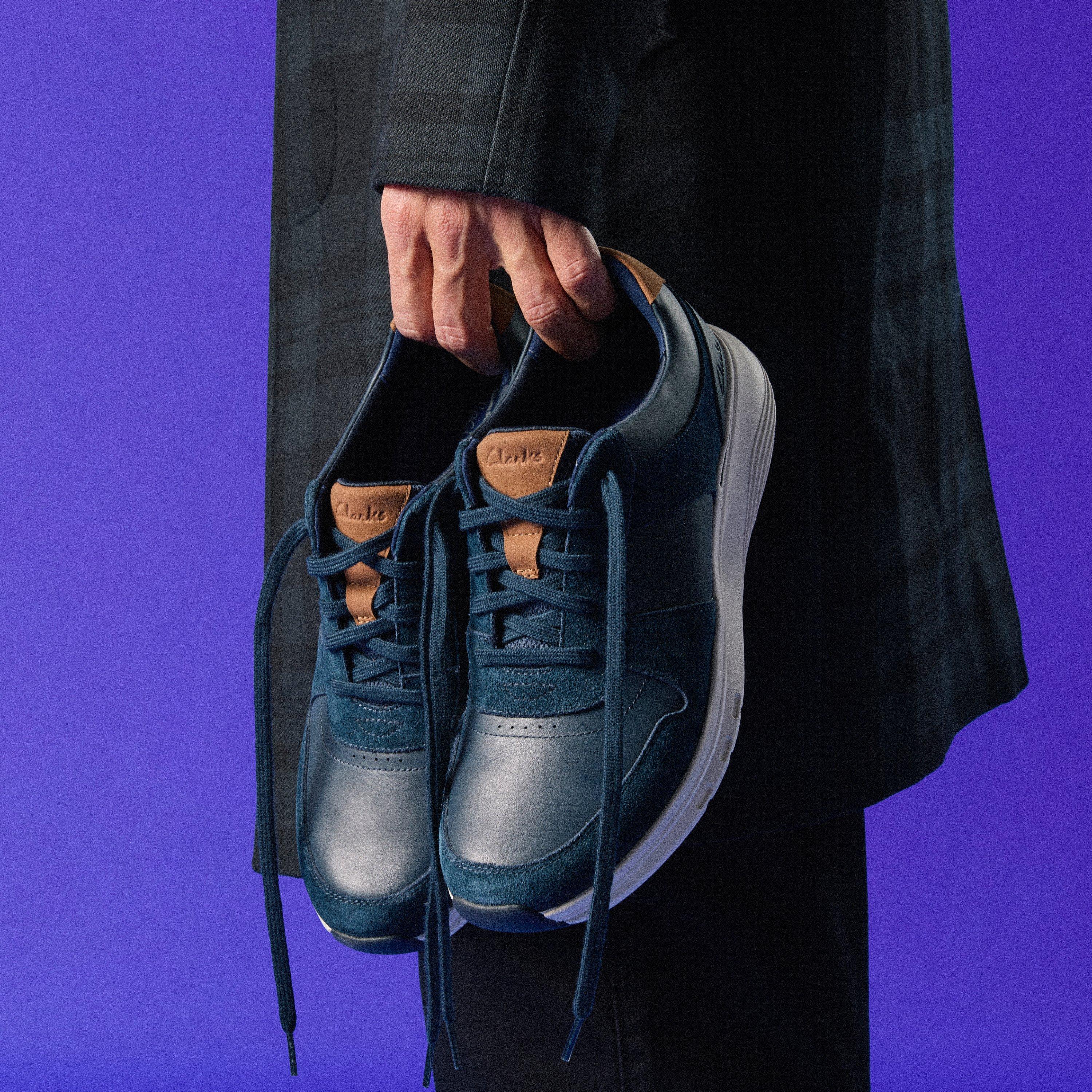 Mens Motion Trek Go Navy Sneakers | Clarks