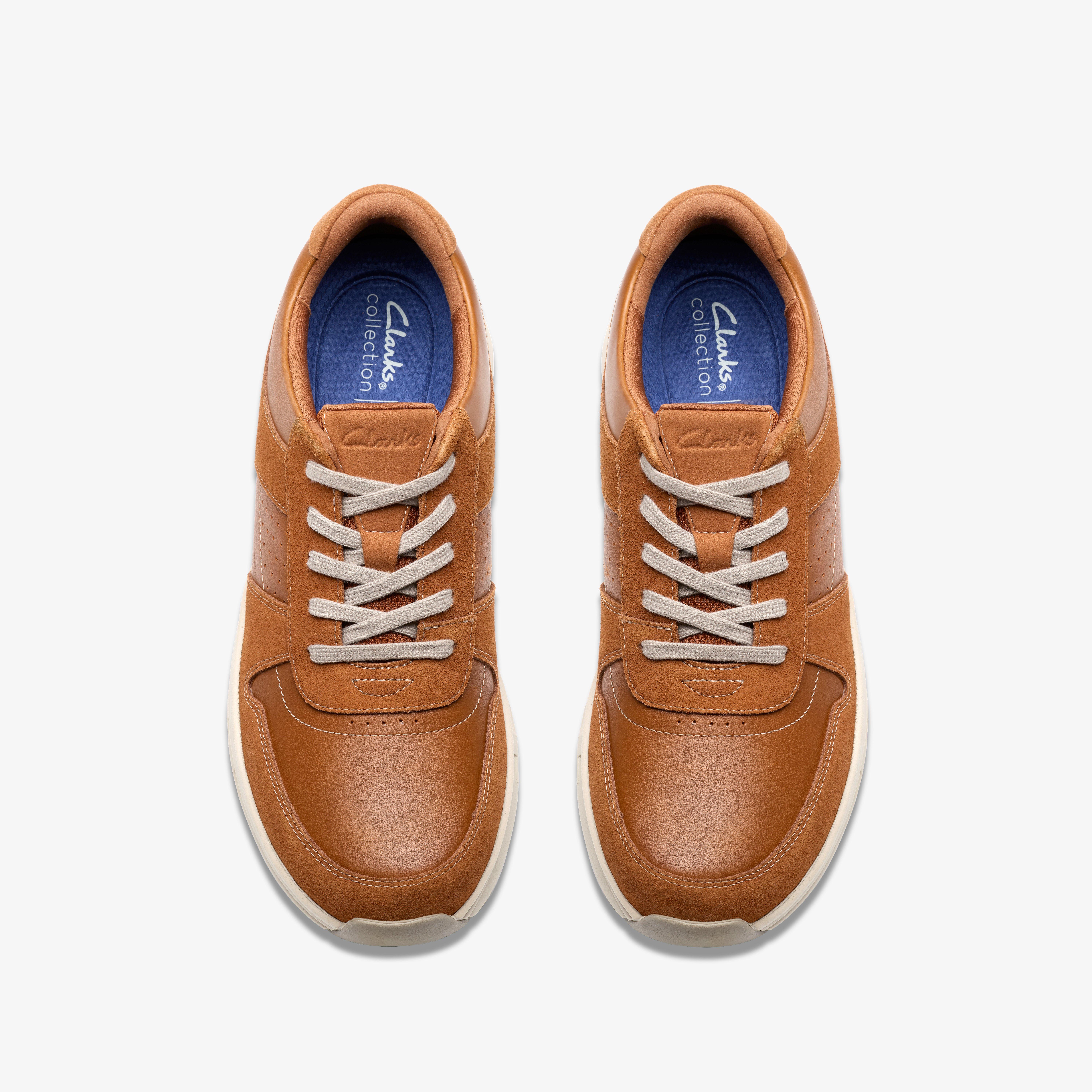 Mens Motion Trek Go Tan Combination Trainers, Lace Up Shoes | Clarks UK