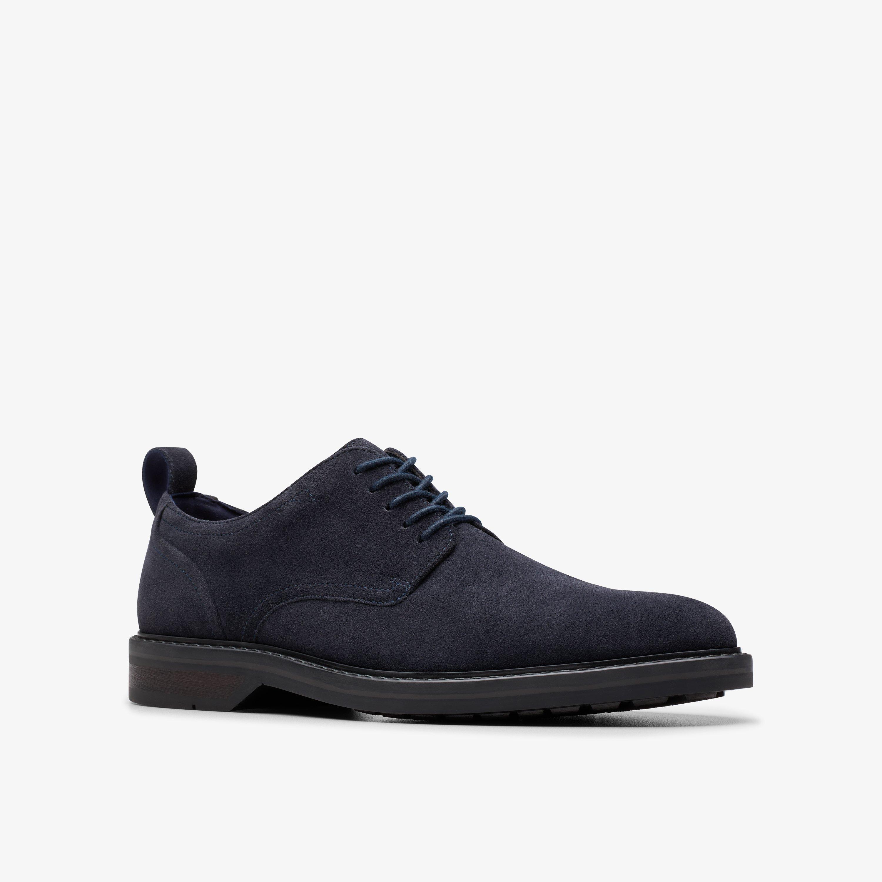 Scarpe stringate derby da uomo Aldwin Lace in pelle scamosciata blu navy | Clarks