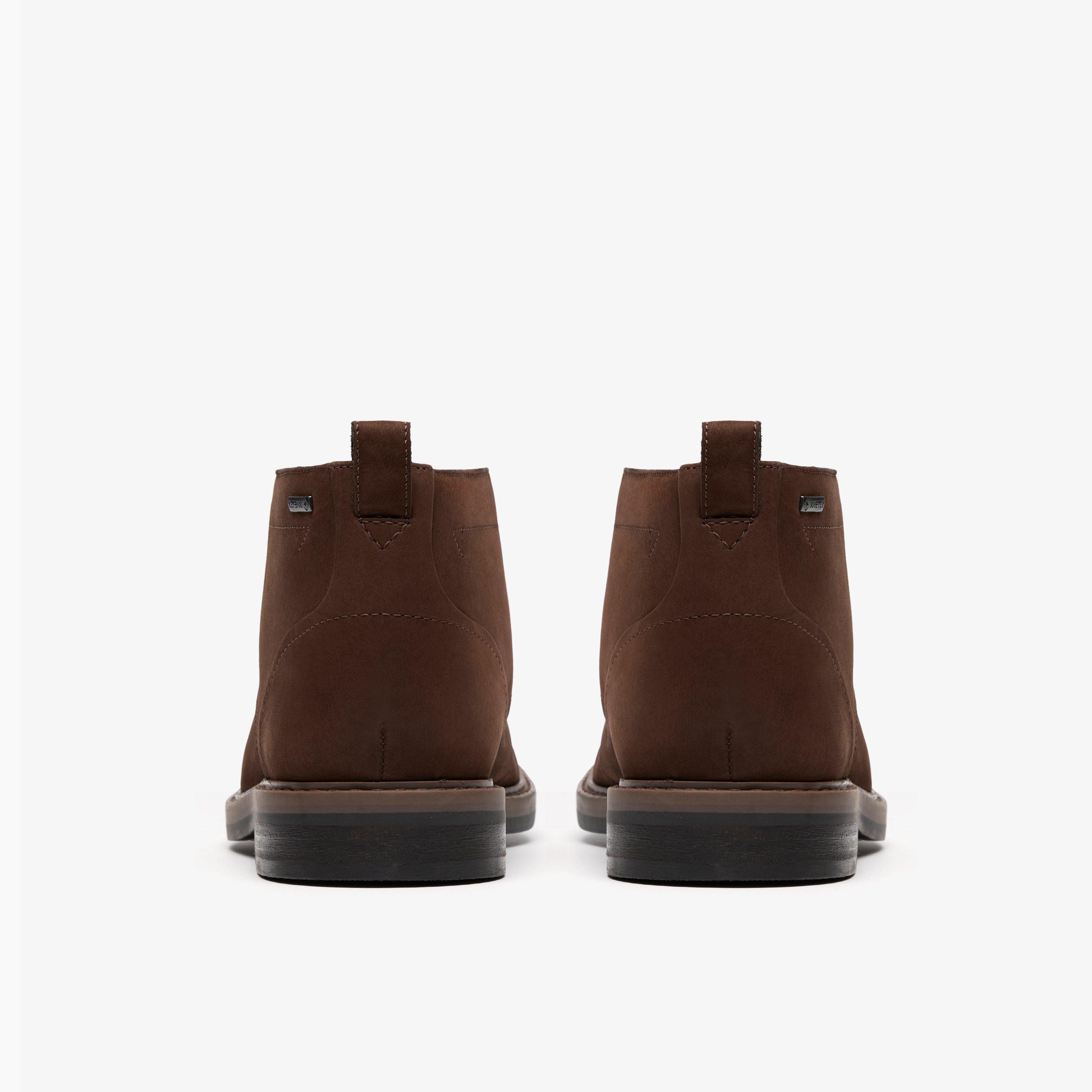 Mens Aldwin Mid GORE-TEX Brown Nubuck Ankle Boots | Clarks
