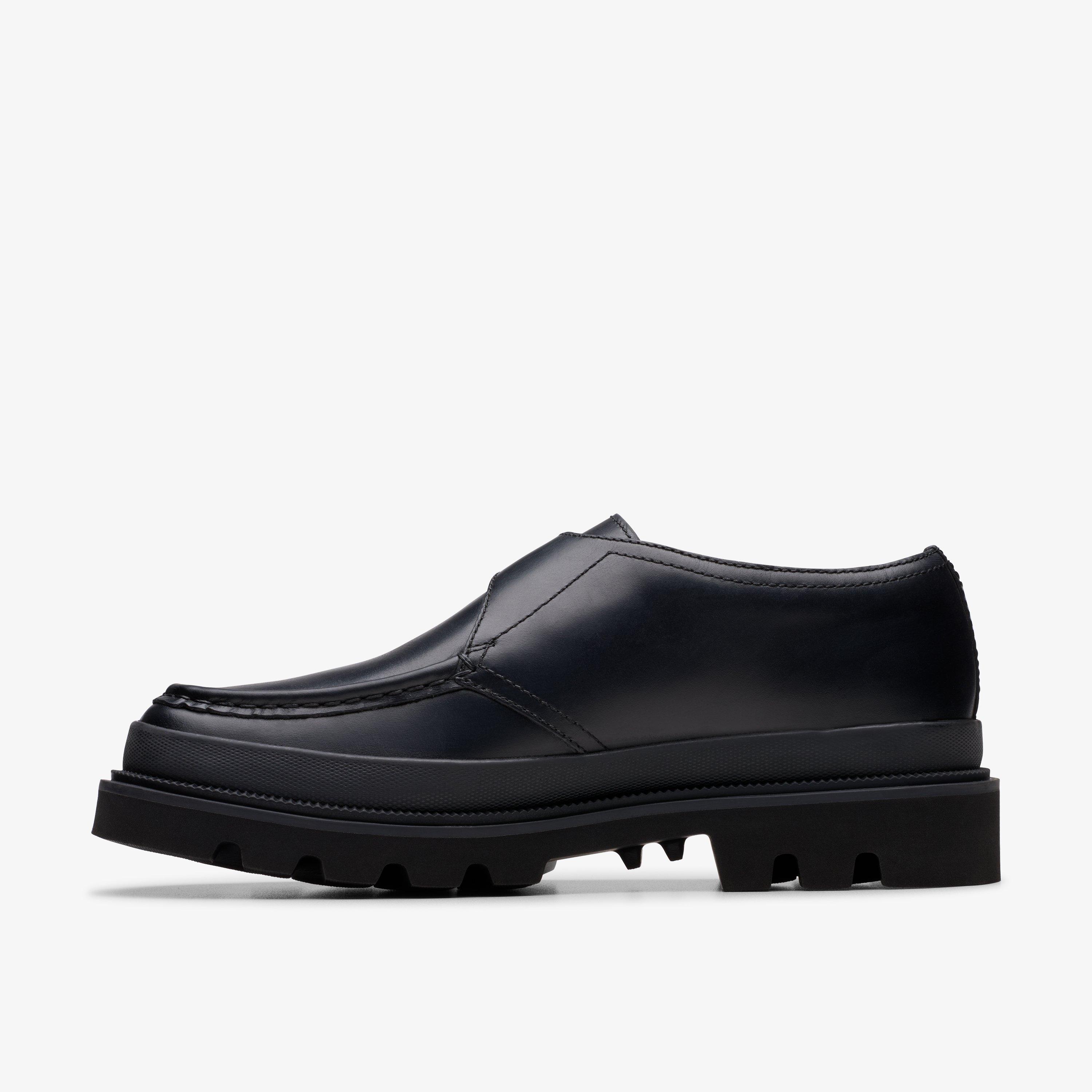Mens Badell Monk Black Leather Shoes | Clarks