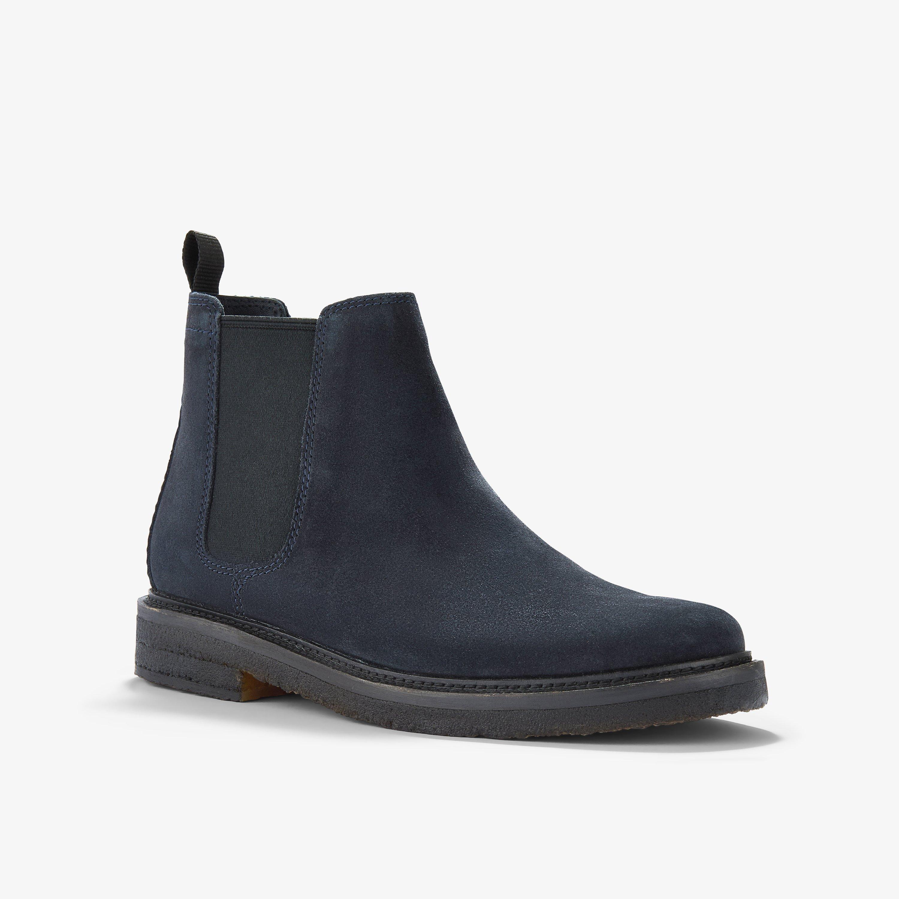 Bottes Chelsea Clarkdale Easy pour hommes en daim bleu marine | Clarks
