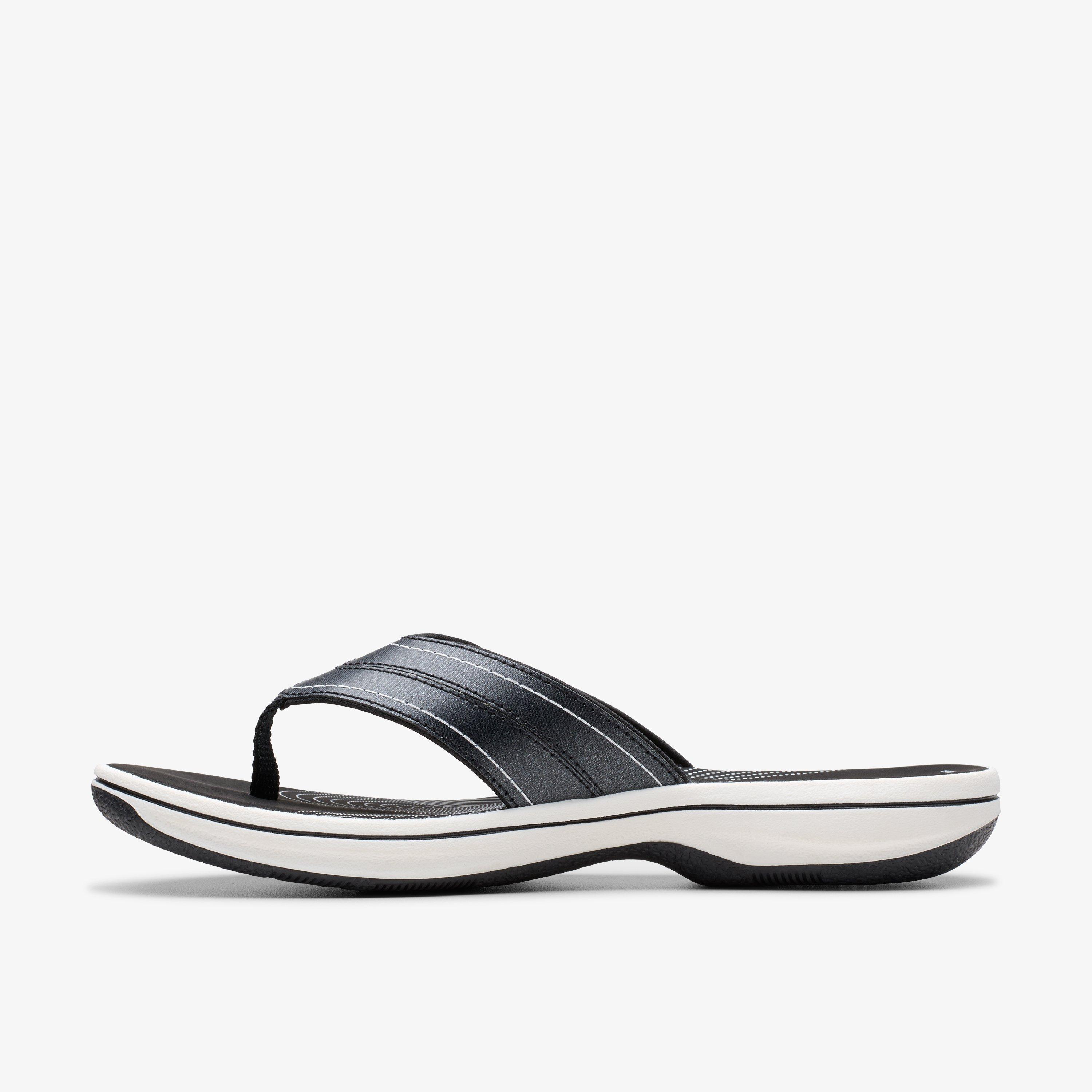 Womens Brinkley Reyna Black Flat Sandals, Flip Flops Sandals | Clarks UK