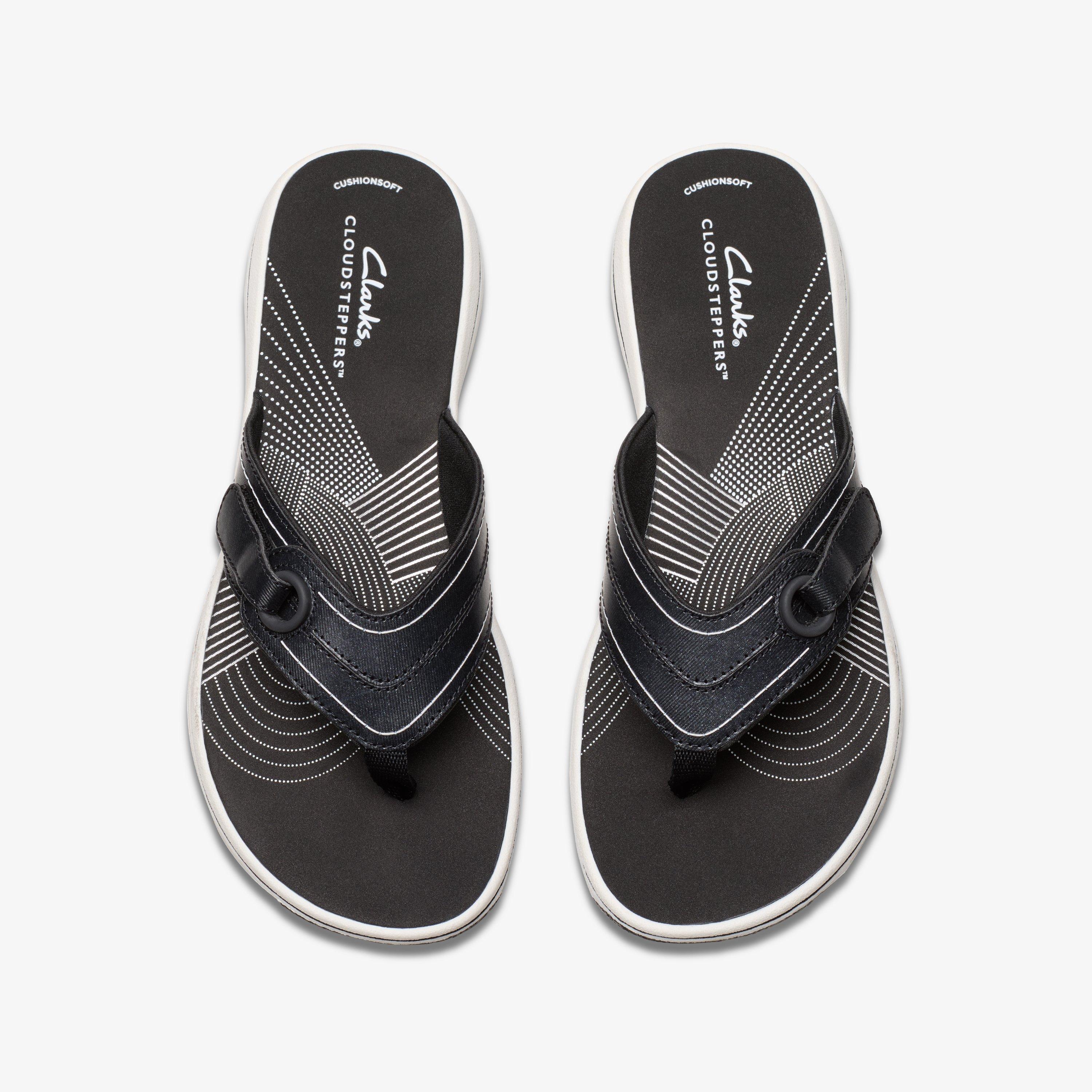 Womens Brinkley Reyna Black Flat Sandals, Flip Flops Sandals | Clarks UK