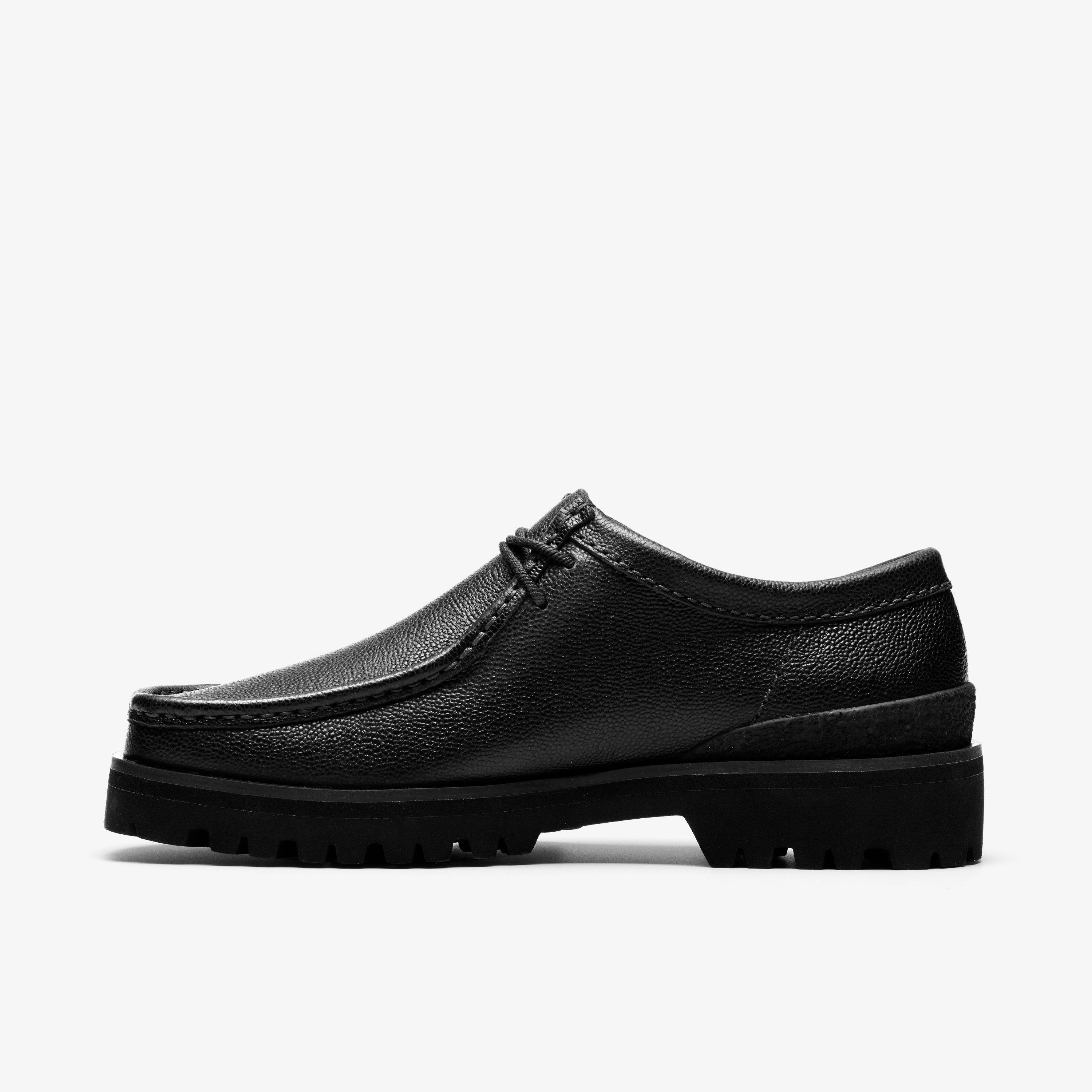 Mens Walla Yukoner Black Scotch Grain Wallabee Lace Up Shoes | Clarks