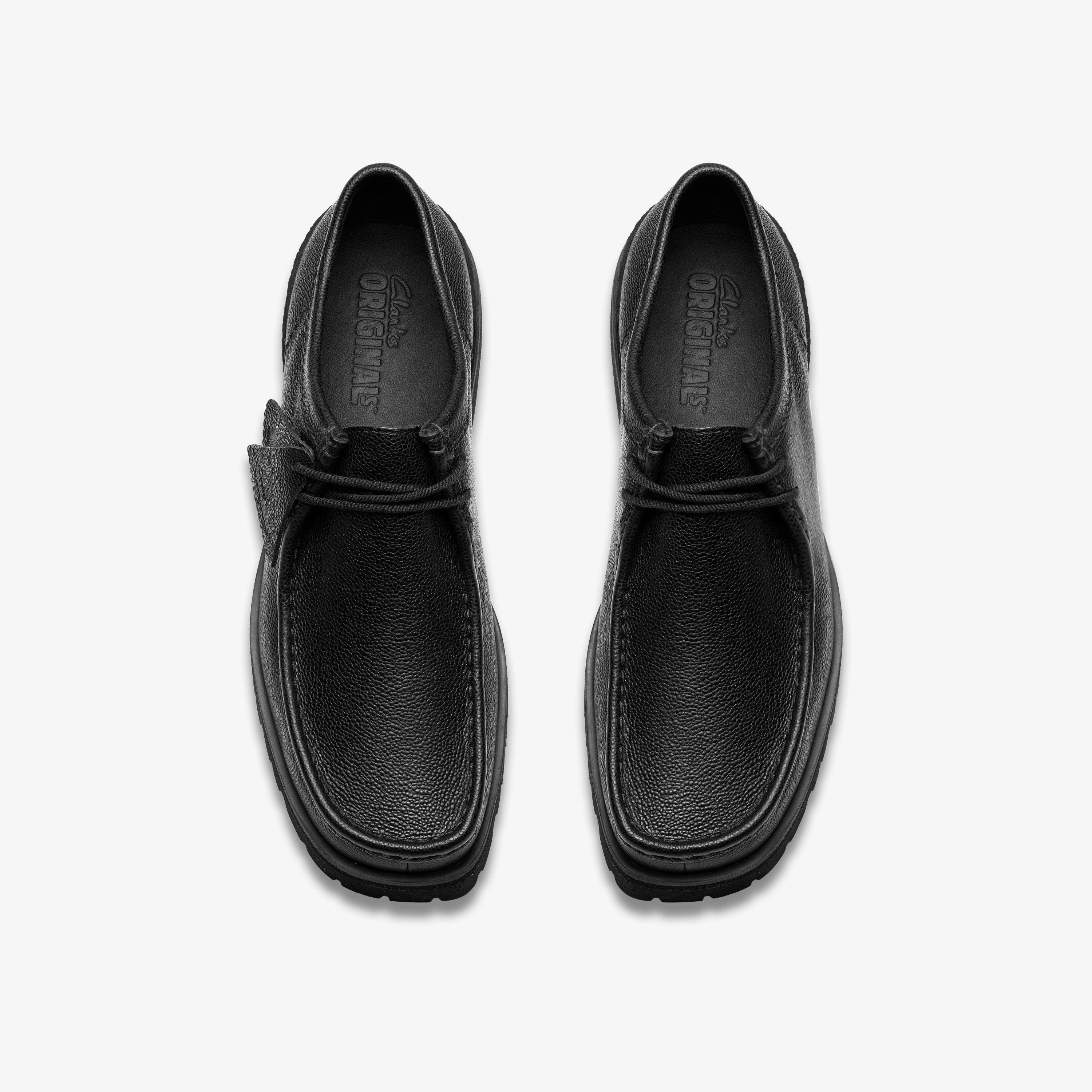 Mens Walla YIEoner Black Scotch Grain Wallabee, Lace Up Shoes | Clarks IE