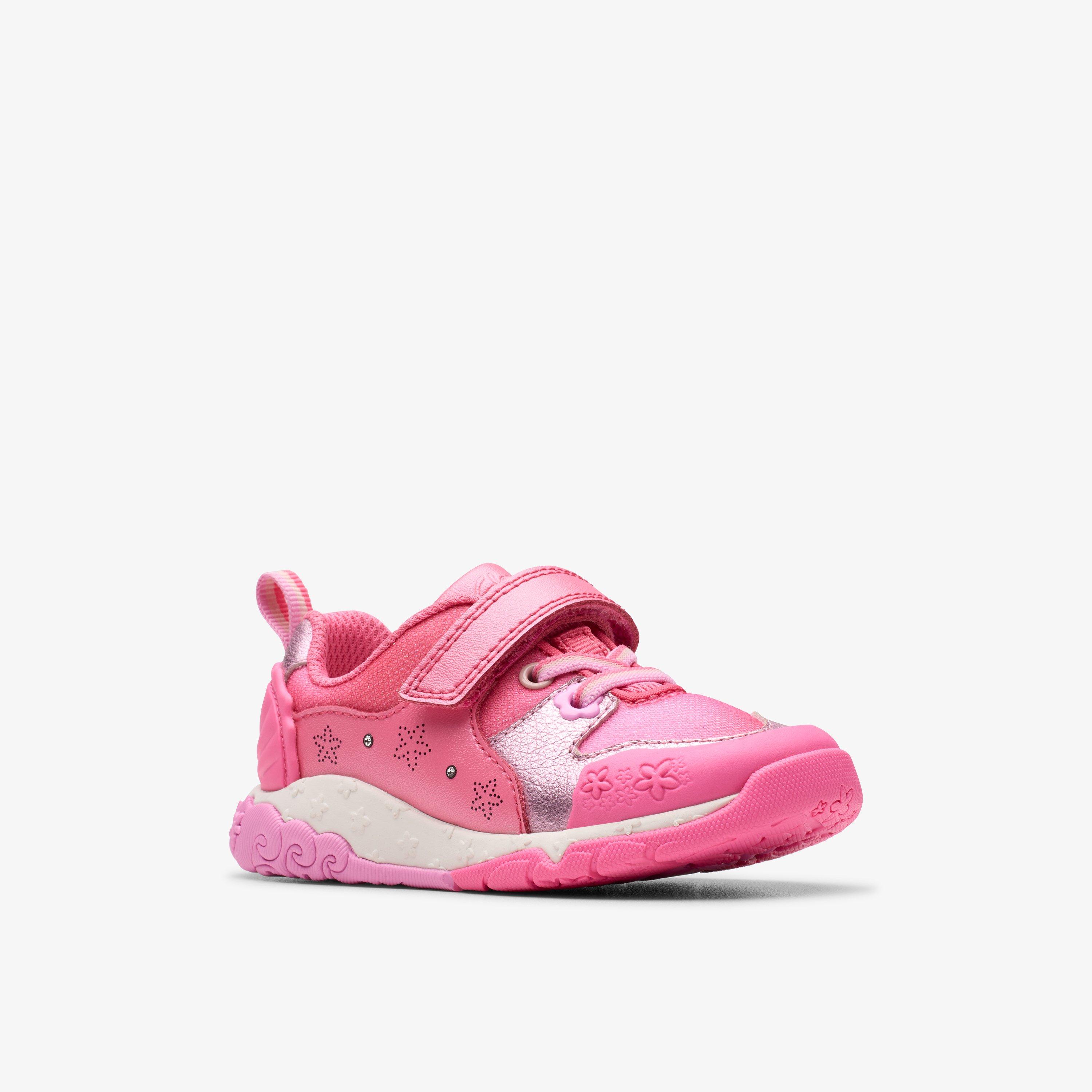 Boys, Girls, Kids Unisex Tidal Shell Toddler Pink Trainers, Riptape ...