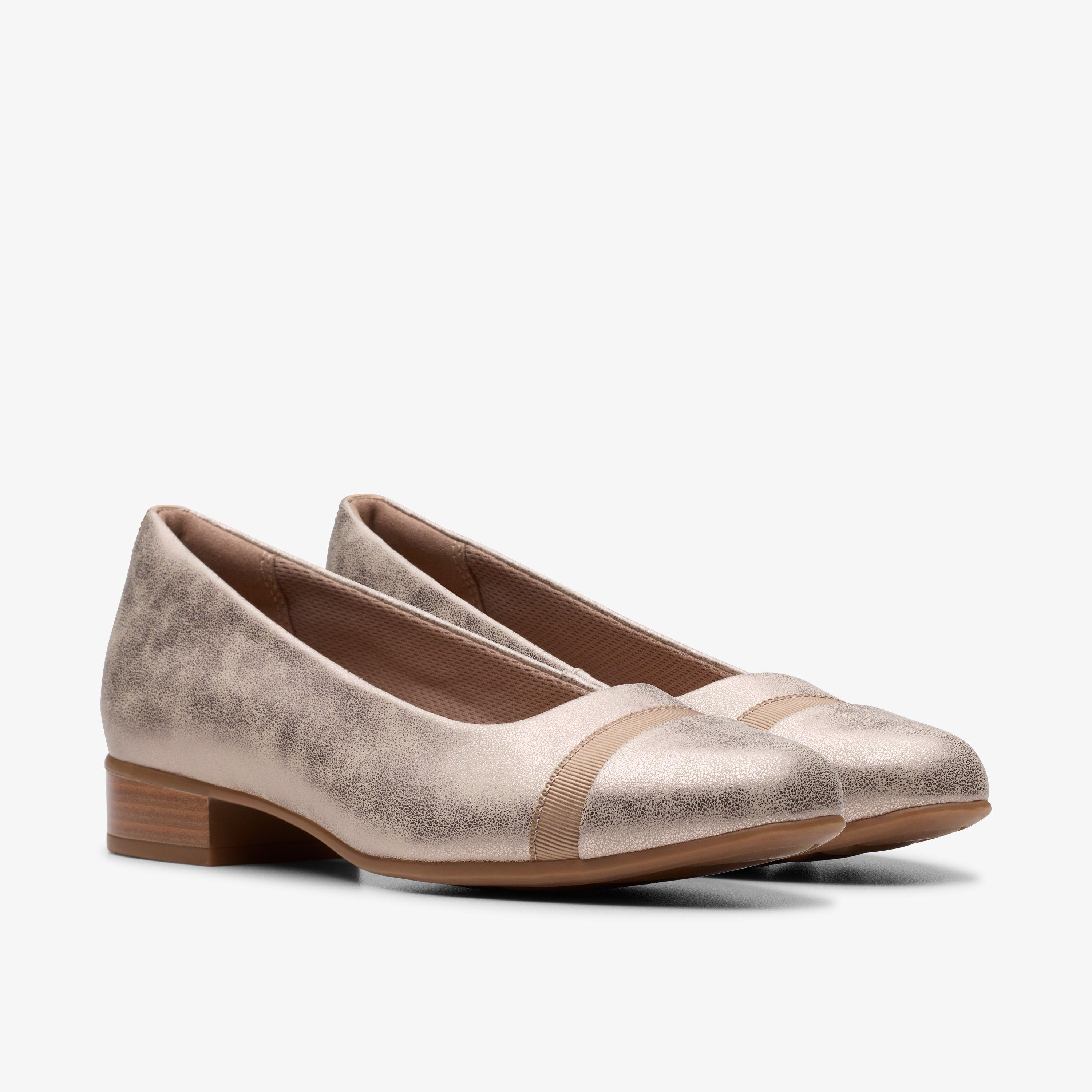 Womens Juliet Monte Taupe Metallic Court Slip On Shoes | Clarks