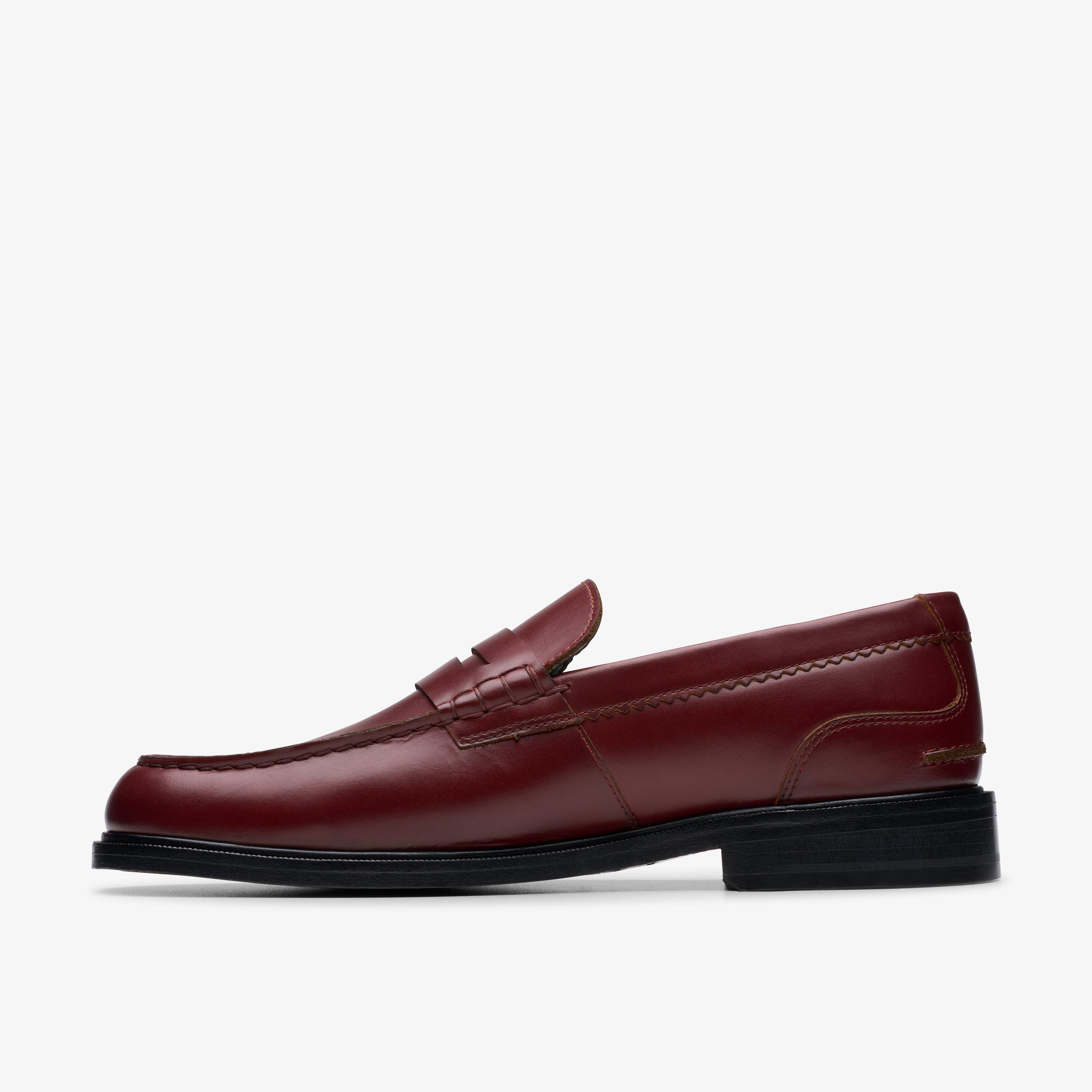 Mens Craft James Lo Wine Leather Loafers | Clarks