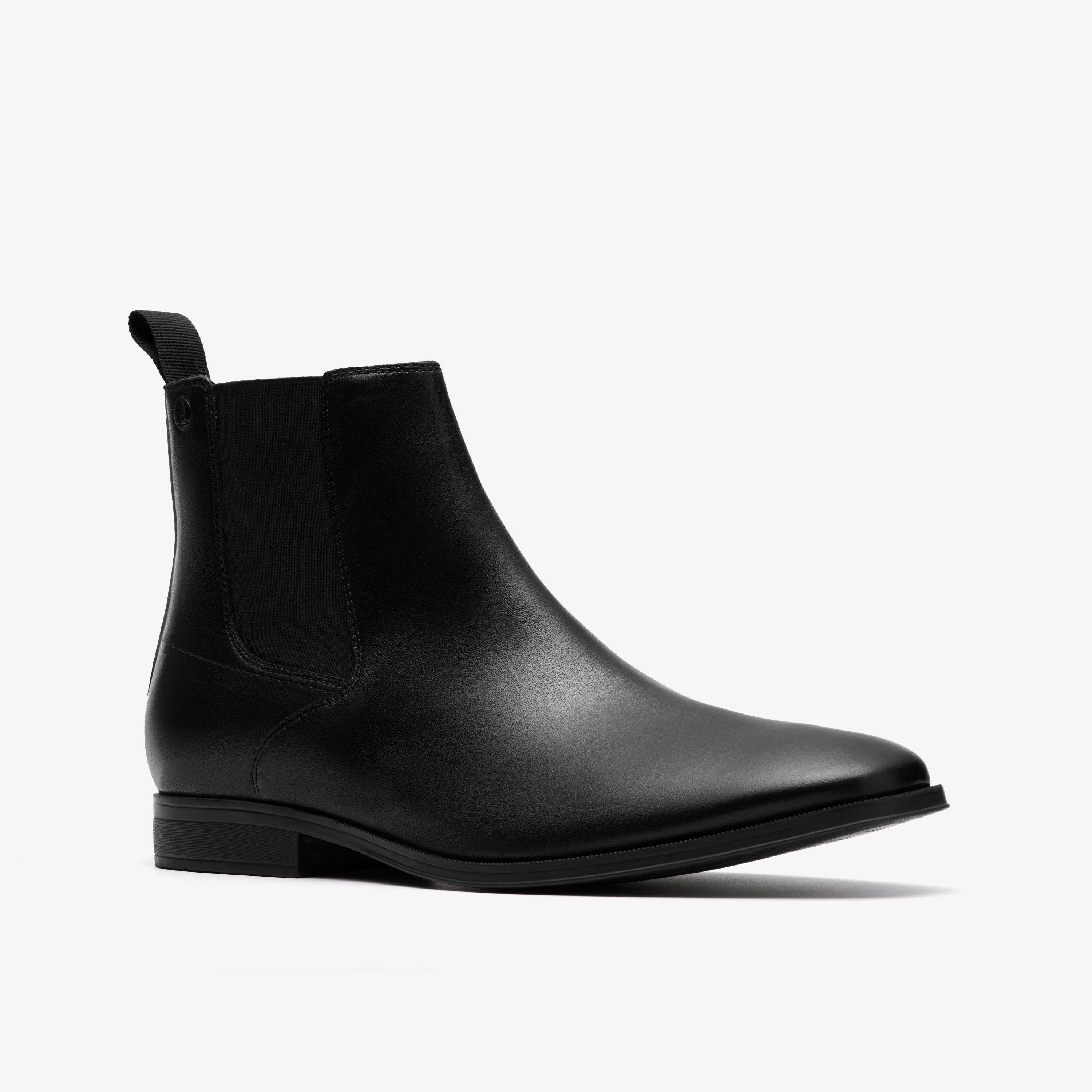 Mens Paulton Easy Black Leather Chelsea Boots | Clarks
