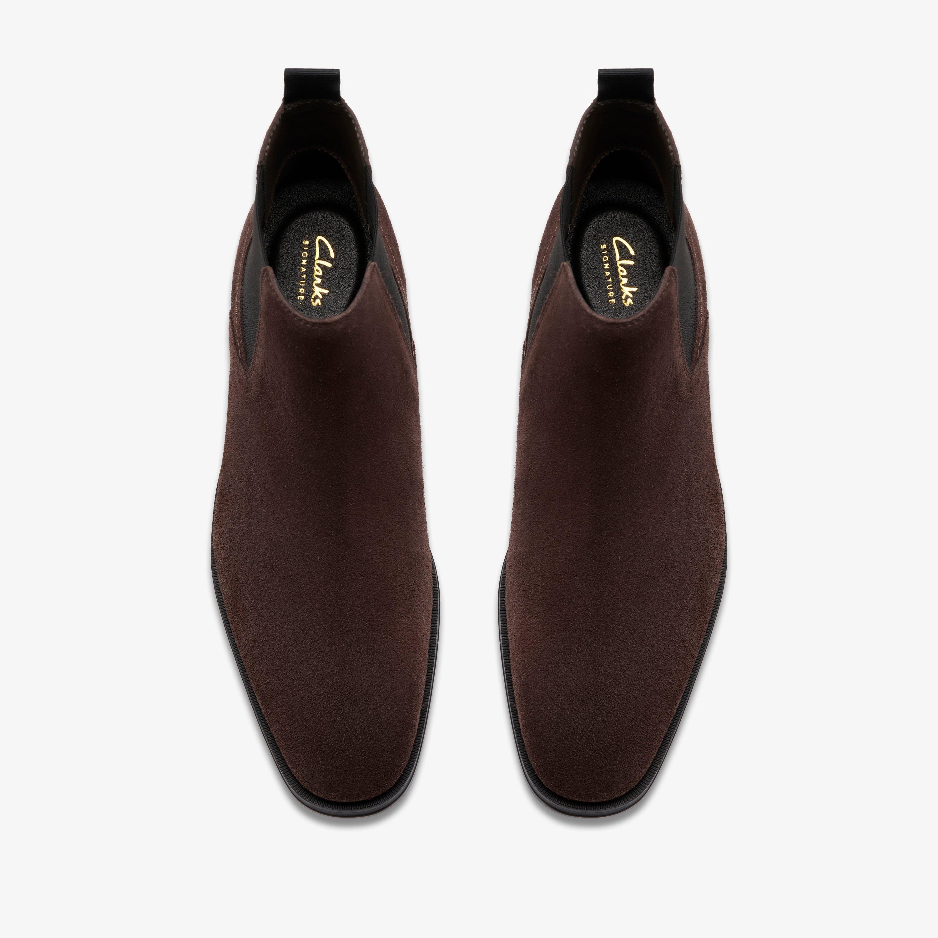 Bottes Chelsea à cheville en daim marron foncé Paulton Easy pour hommes ...