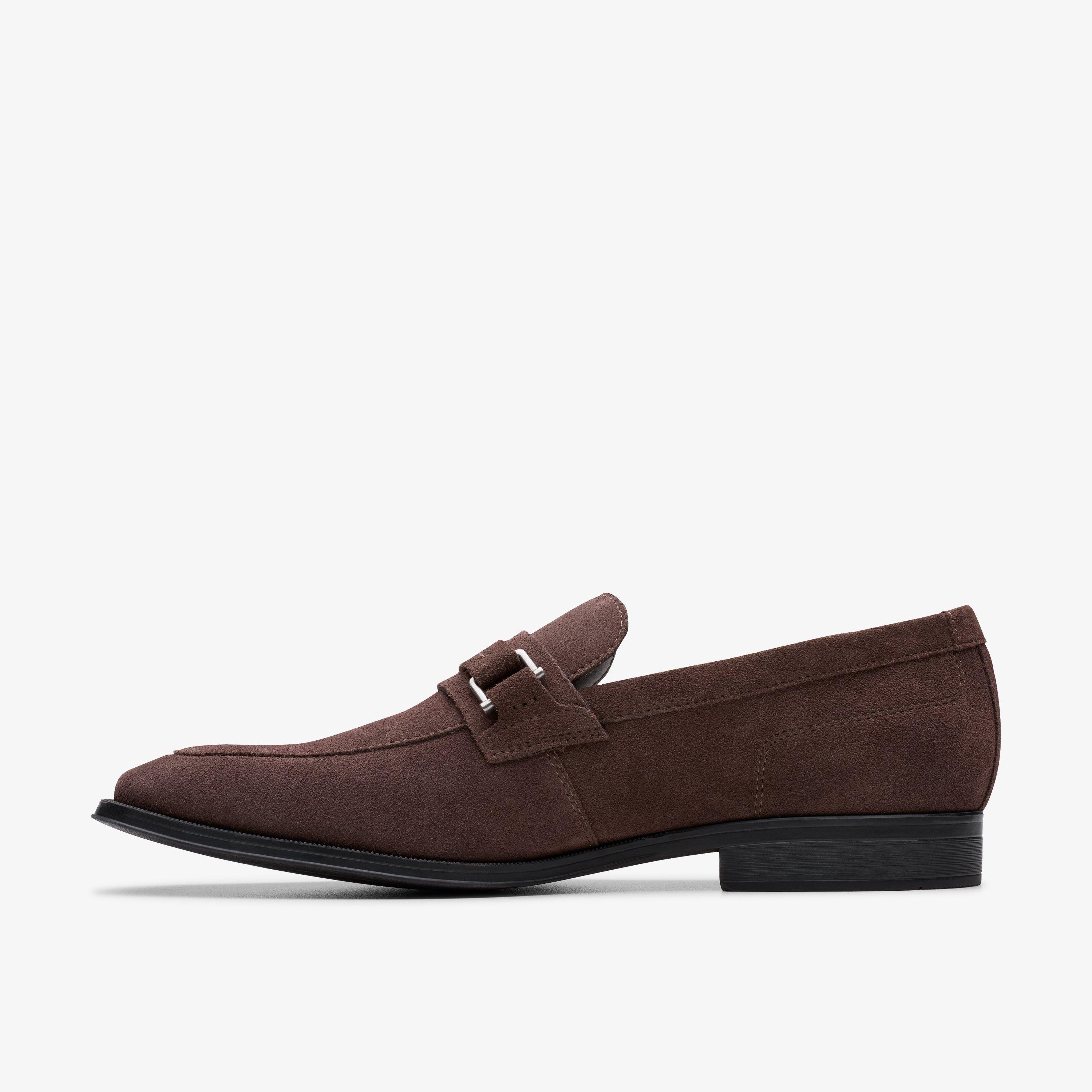 Mens Paulton Lo Dark Brown Suede Loafers | Clarks