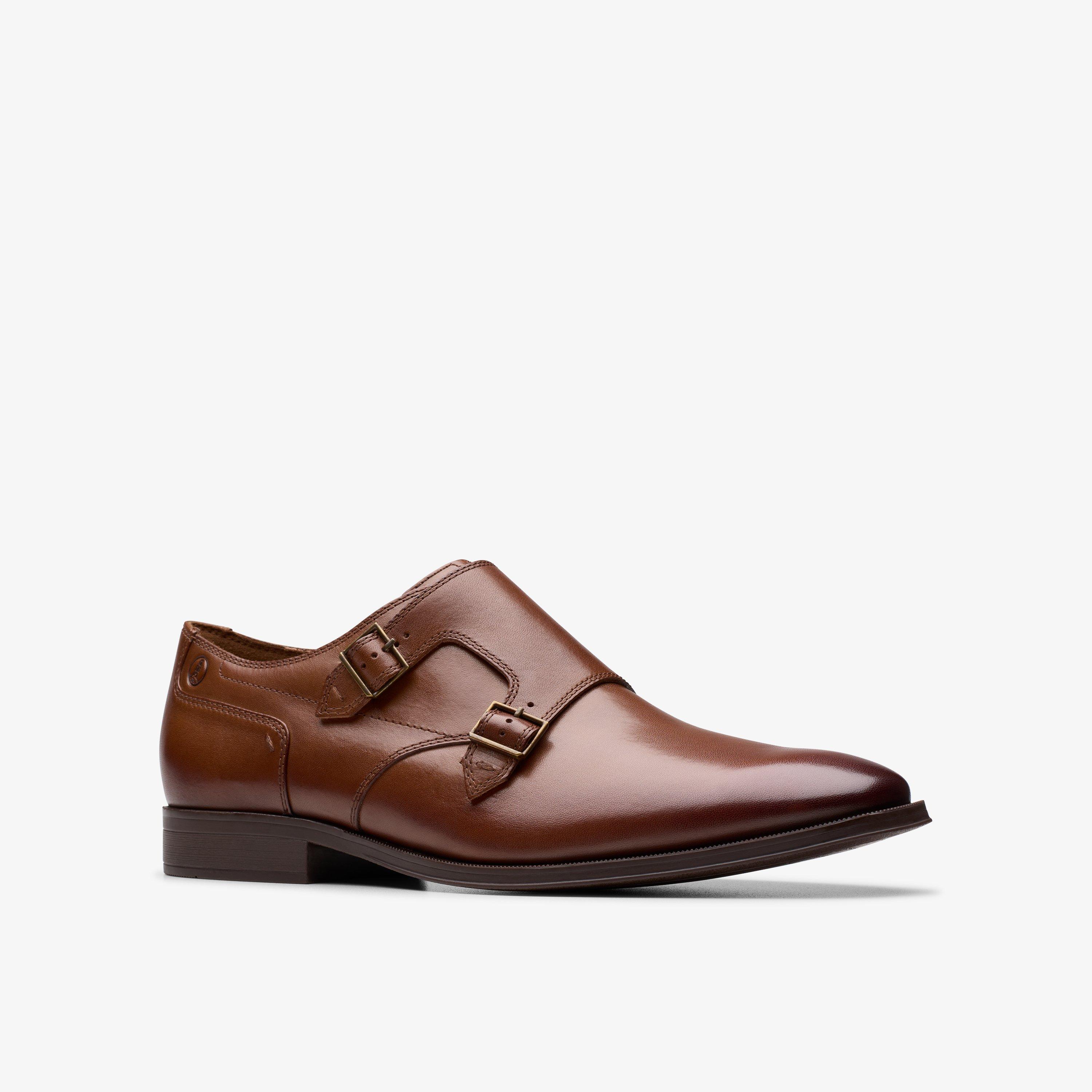Mens Paulton Monk Tan Leather Monk Shoes | Clarks UK