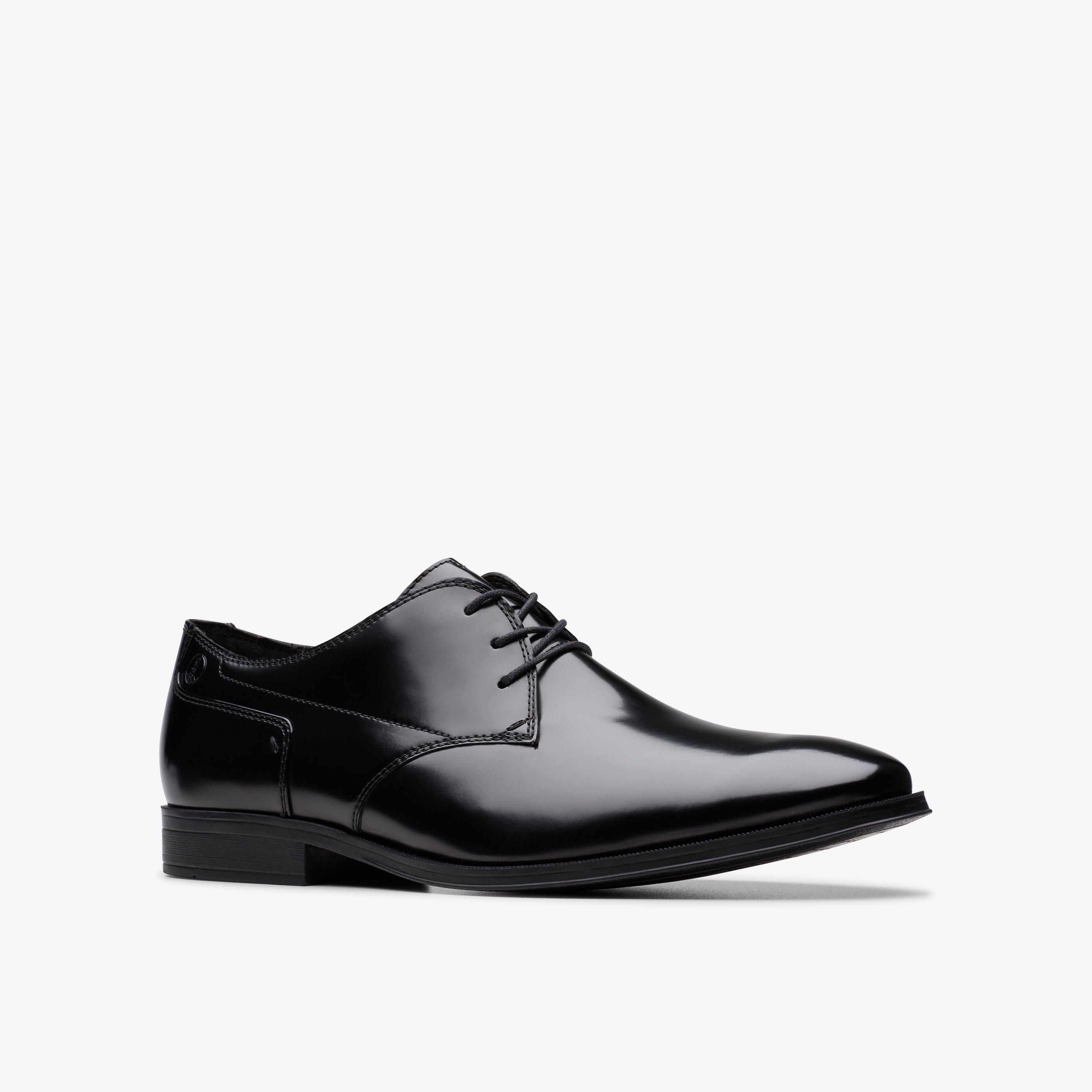 Zapatos de Cordones Paulton para Hombres en Cuero Negro de Alto Brillo ...