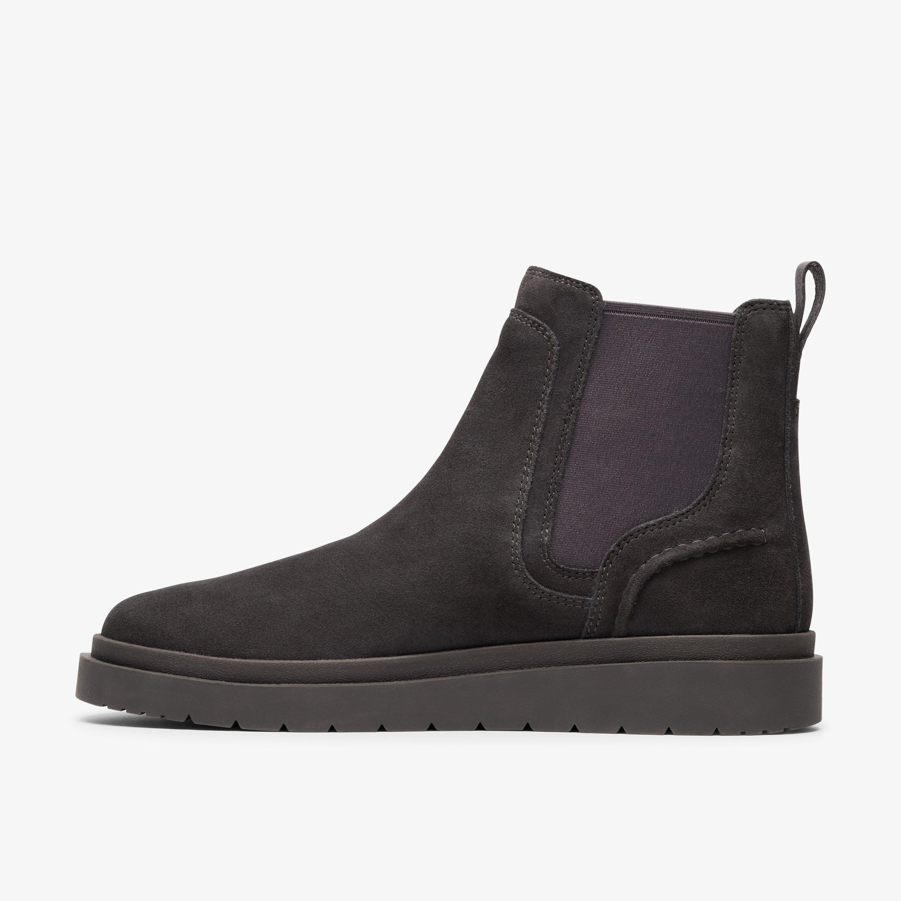 Botas de tobillo Chelsea de ante gris oscuro Polden Easy para hombres ...