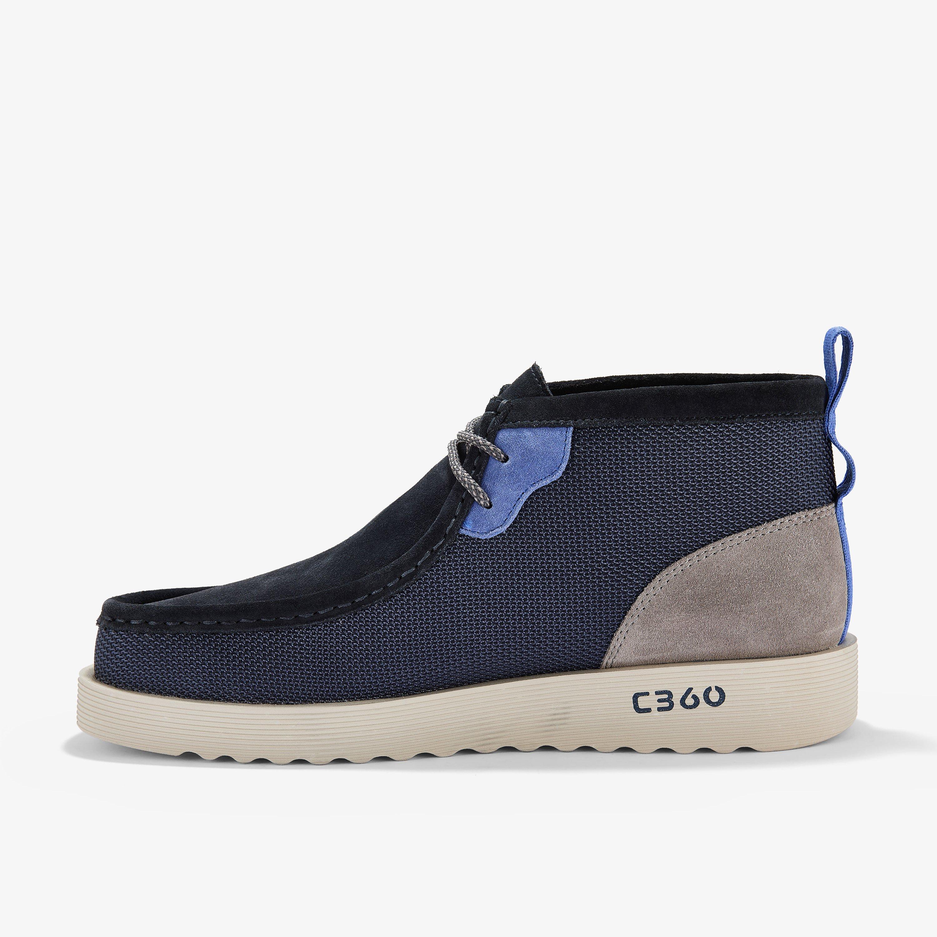 Mens Wallabee FTR2 Boot Navy Combination Ankle Wallabee Boots | Clarks