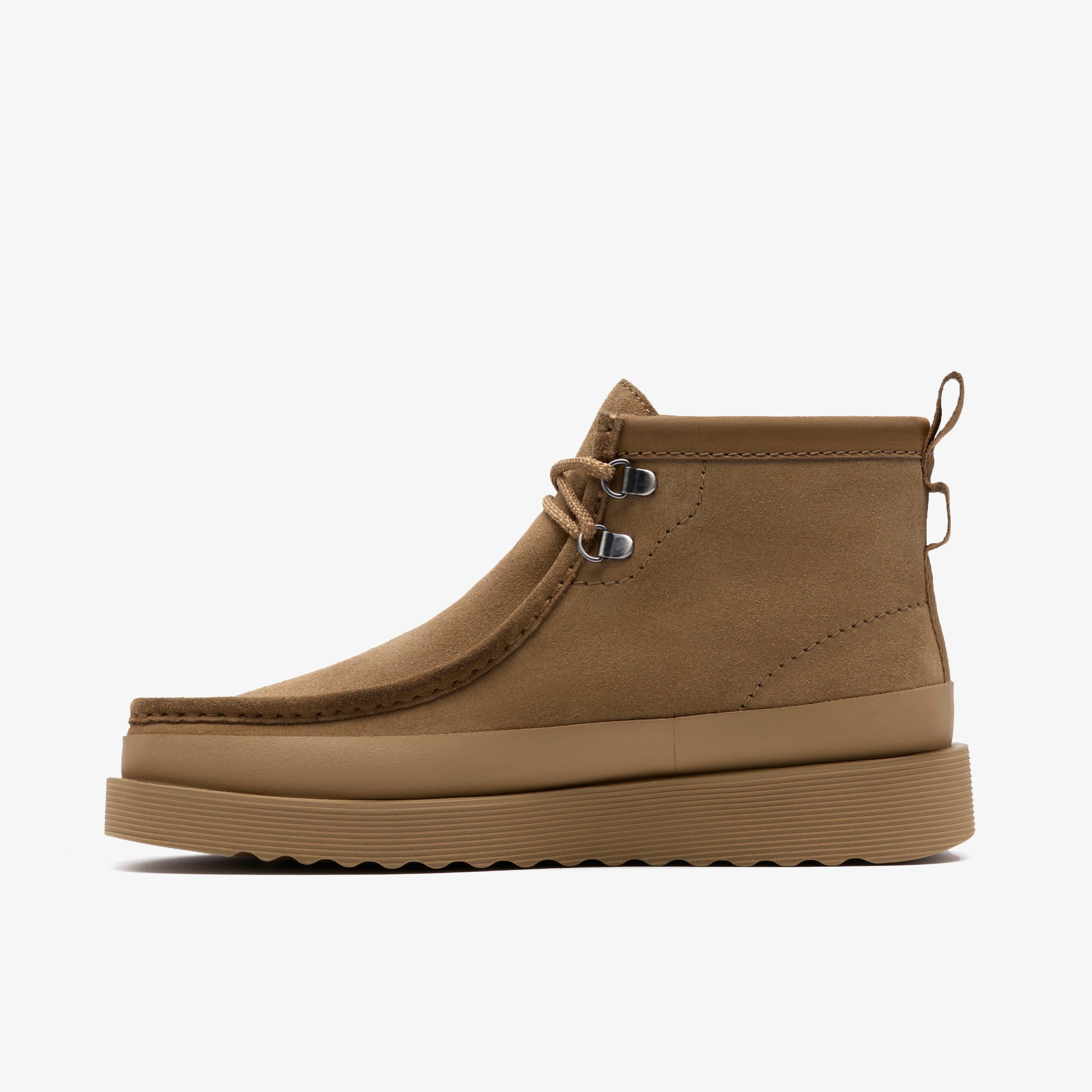 Mens Wallabee FTR2 Hi Boot Dark Sand Suede | Clarks