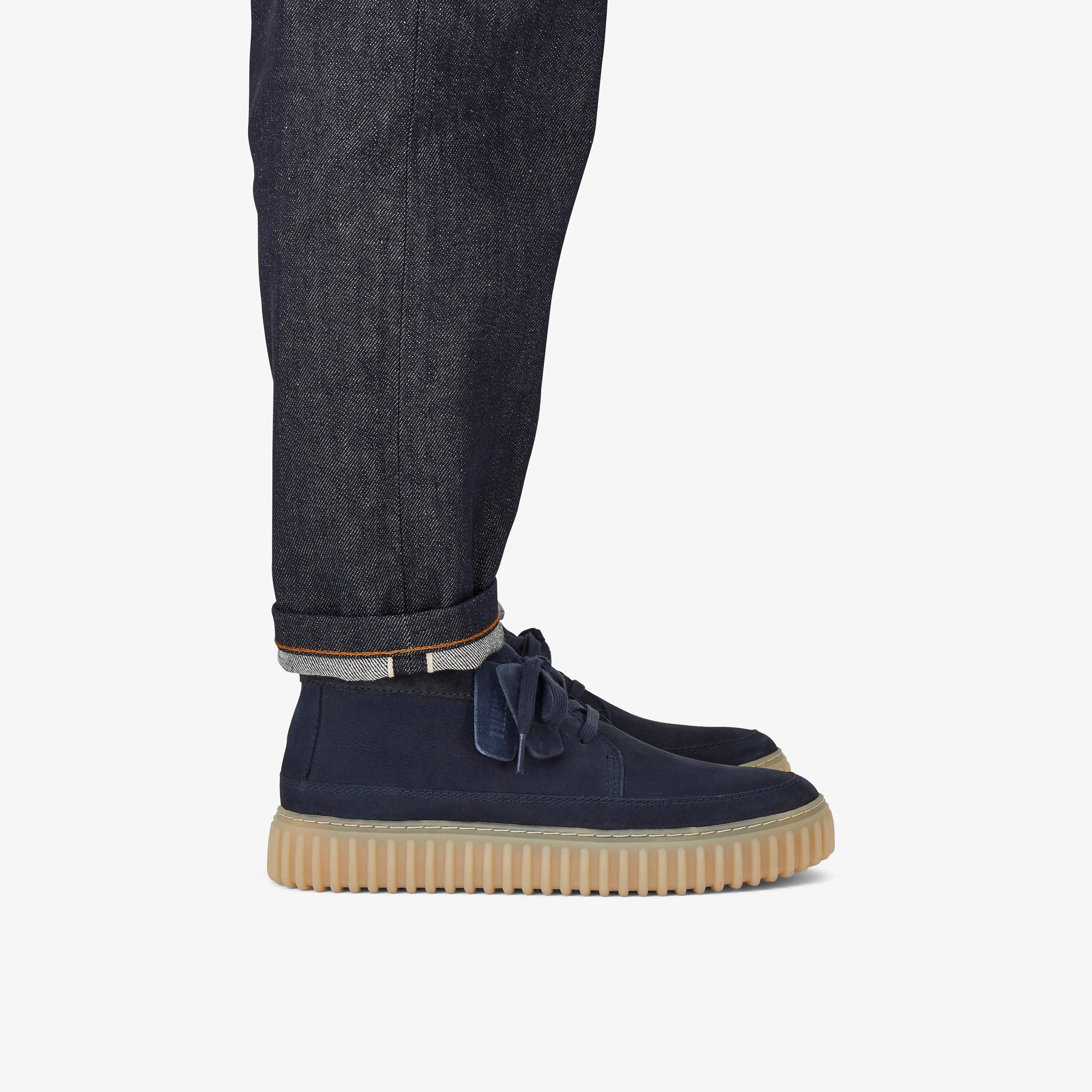 Mens Torhill Lace Hi Navy Nubuck Ankle Torhill Boots | Clarks