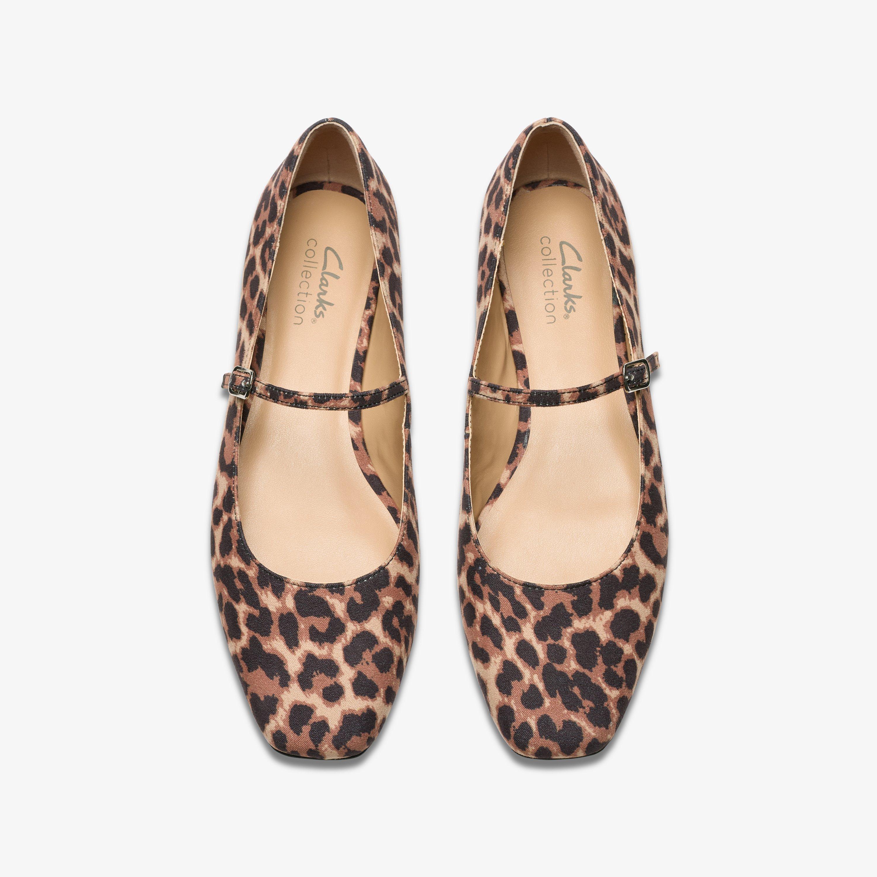 Damen Emelina Gem Leopardenmuster Ballerina Mary Jane Schuhe | Clarks