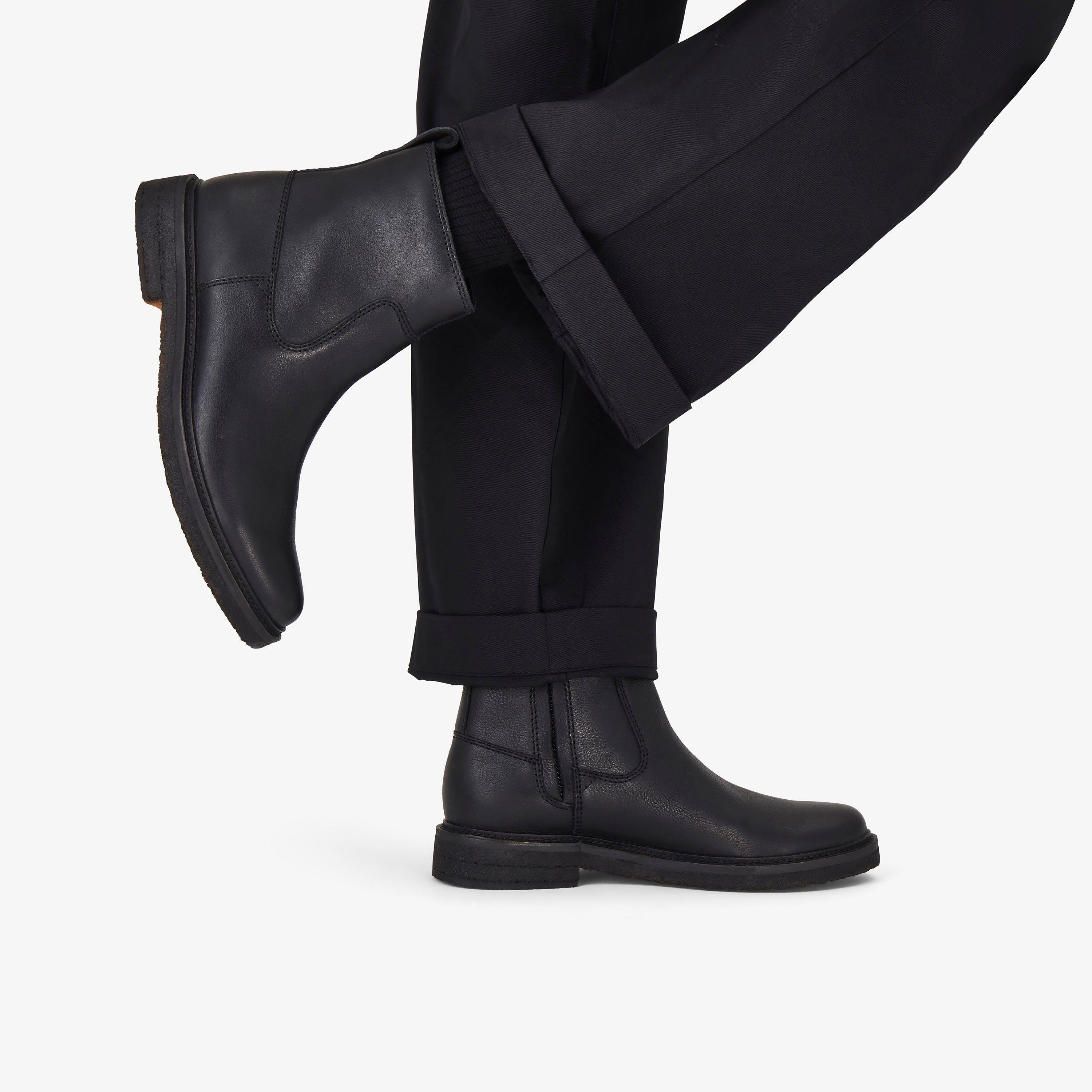 Mens Clarkdale Boot Black Leather Chelsea Ankle Boots | Clarks