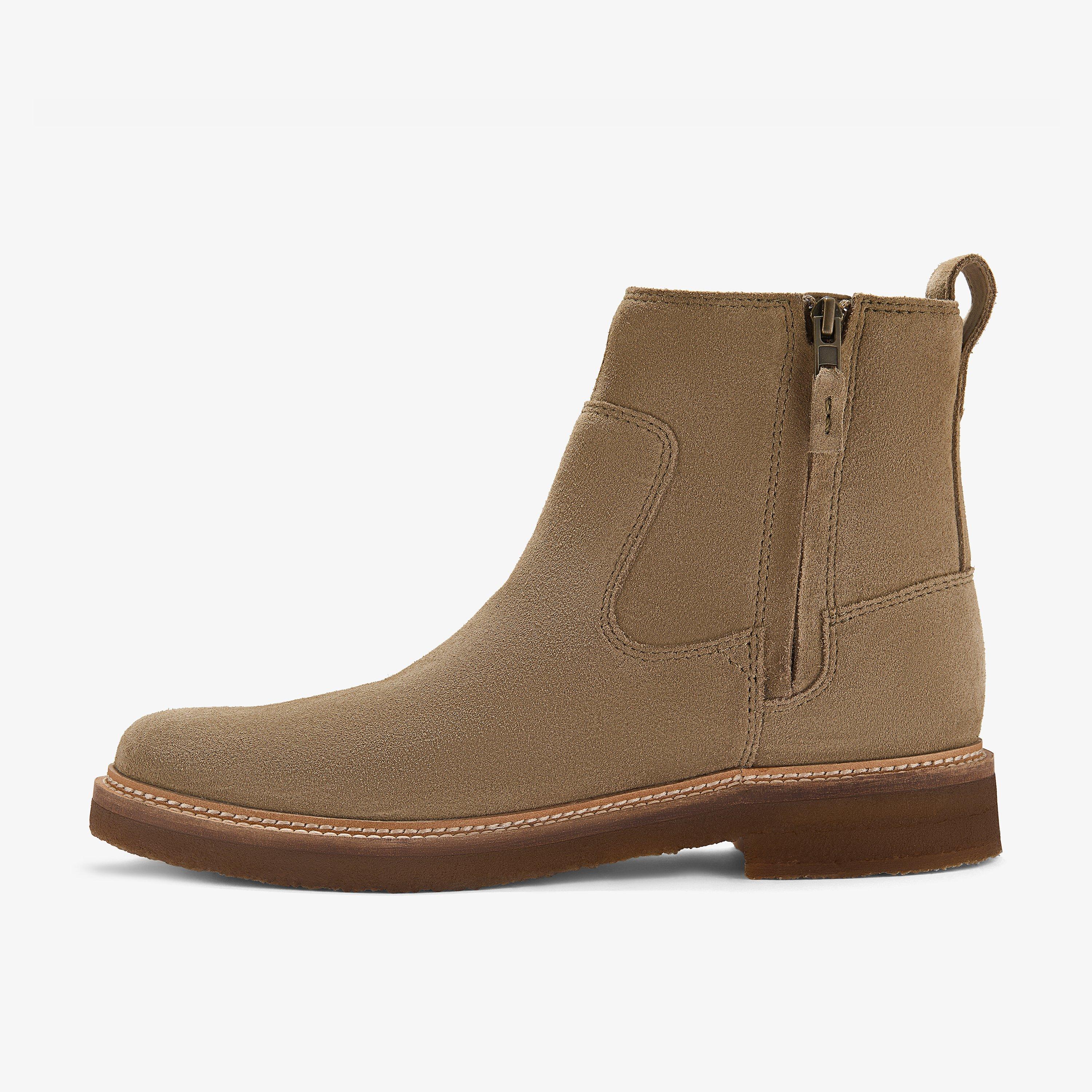 Mens Clarkdale Boot Dark Sand Suede Chelsea Boots | Clarks