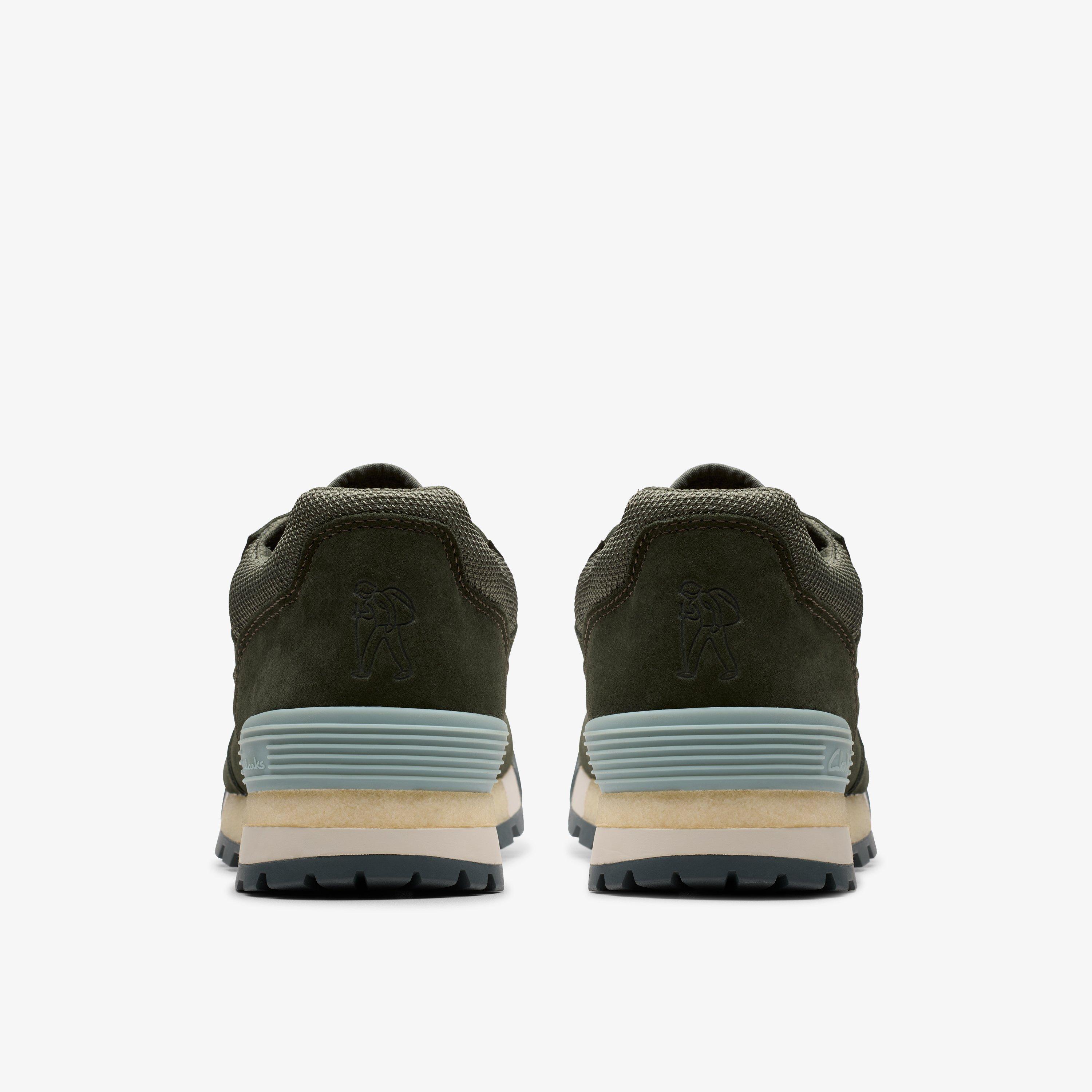 Mens Laddow Dark Olive Combination Shoes | Clarks