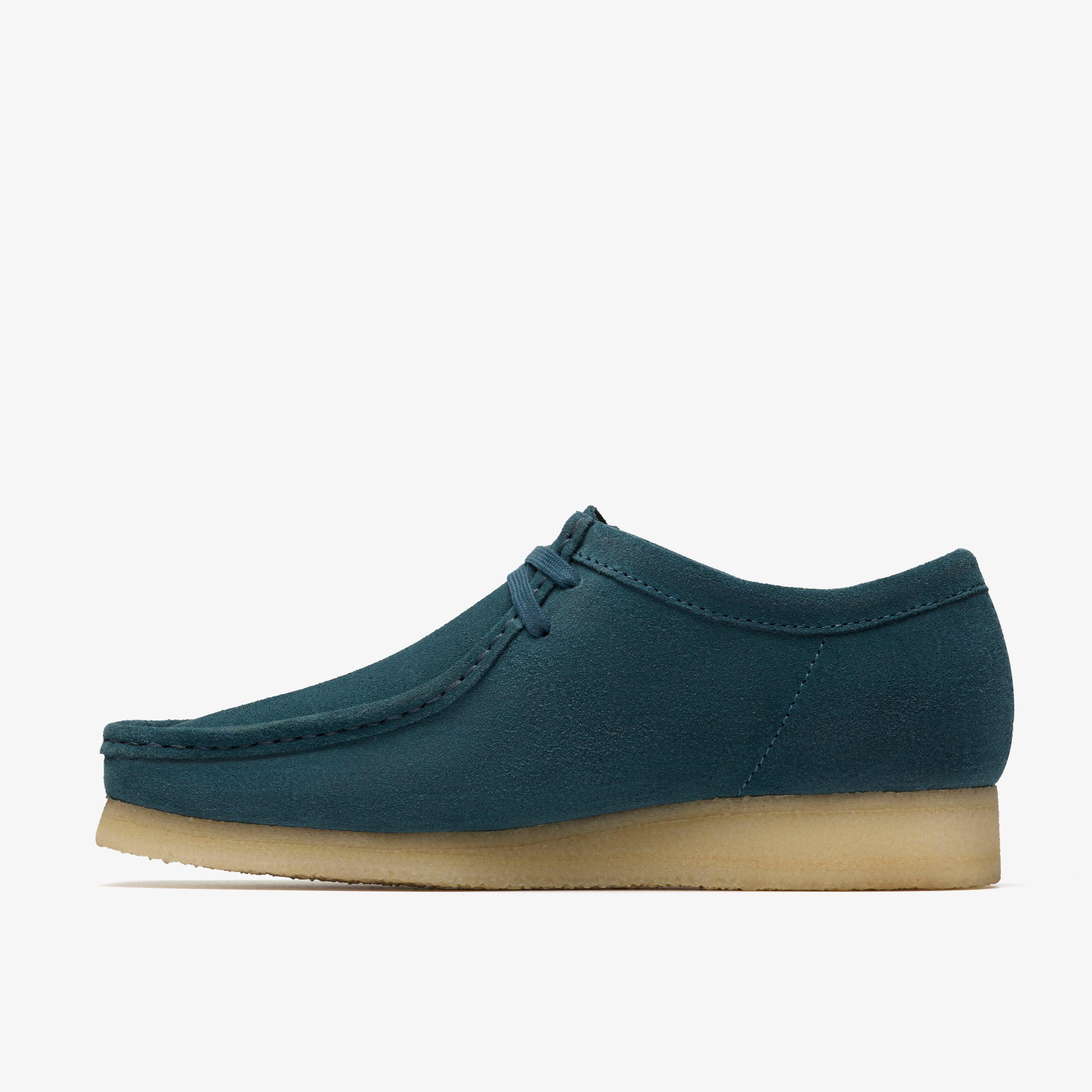 Mens Wallabee Mid Blue Suede Wallabee, Lace Up Shoes | Clarks UK
