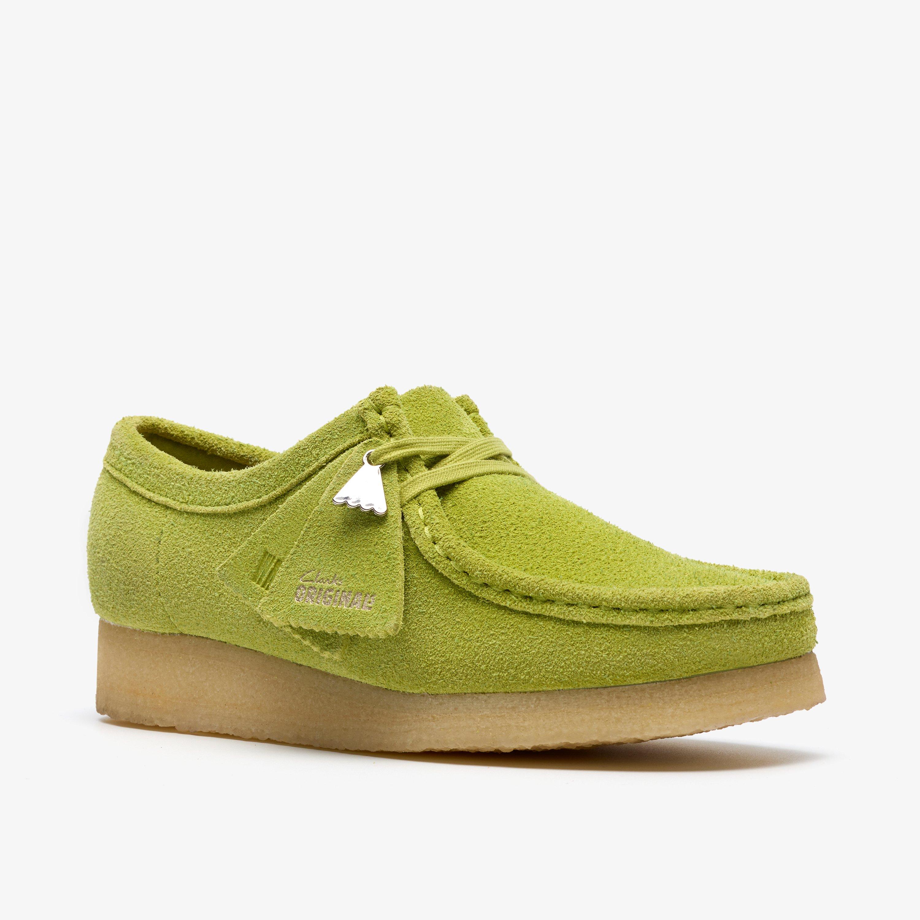 Womens Wallabee Lime Suede Wallabee Lace Up Shoes | Clarks