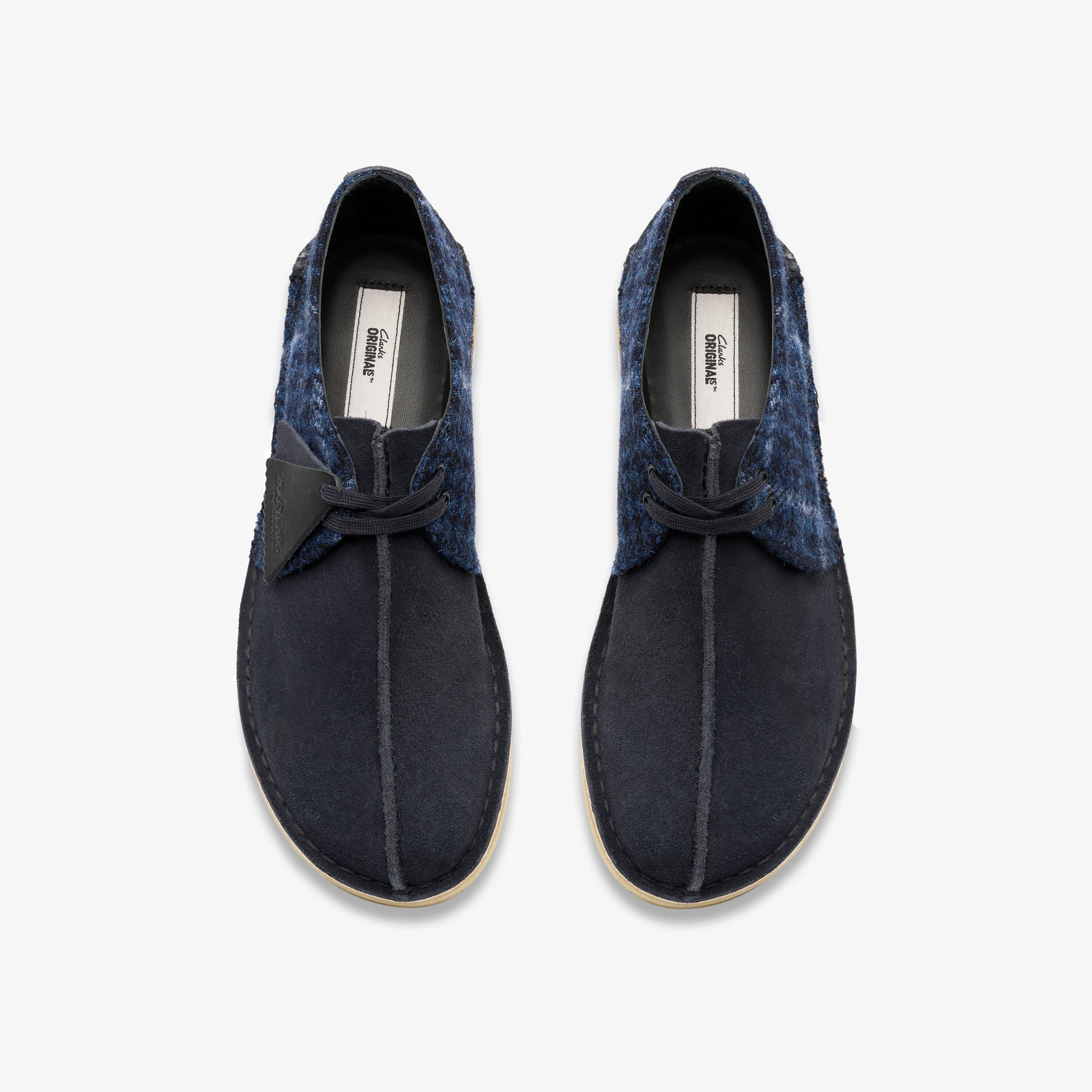 Mens Desert Trek Navy Tweed Shoes | Clarks