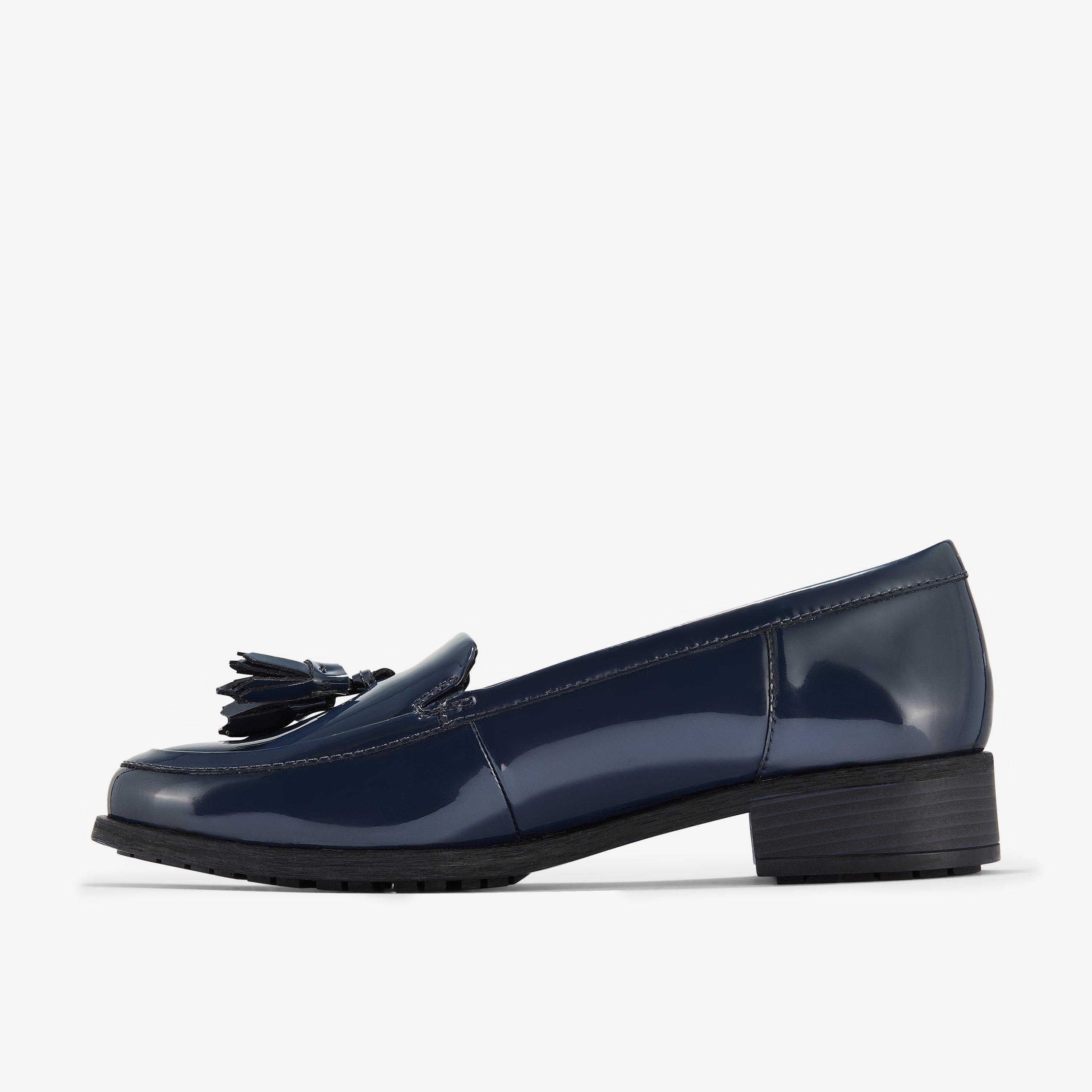 Womens Havisham Edge Loafer Navy Patent Loafers, Slip Ons Shoes | Clarks UK