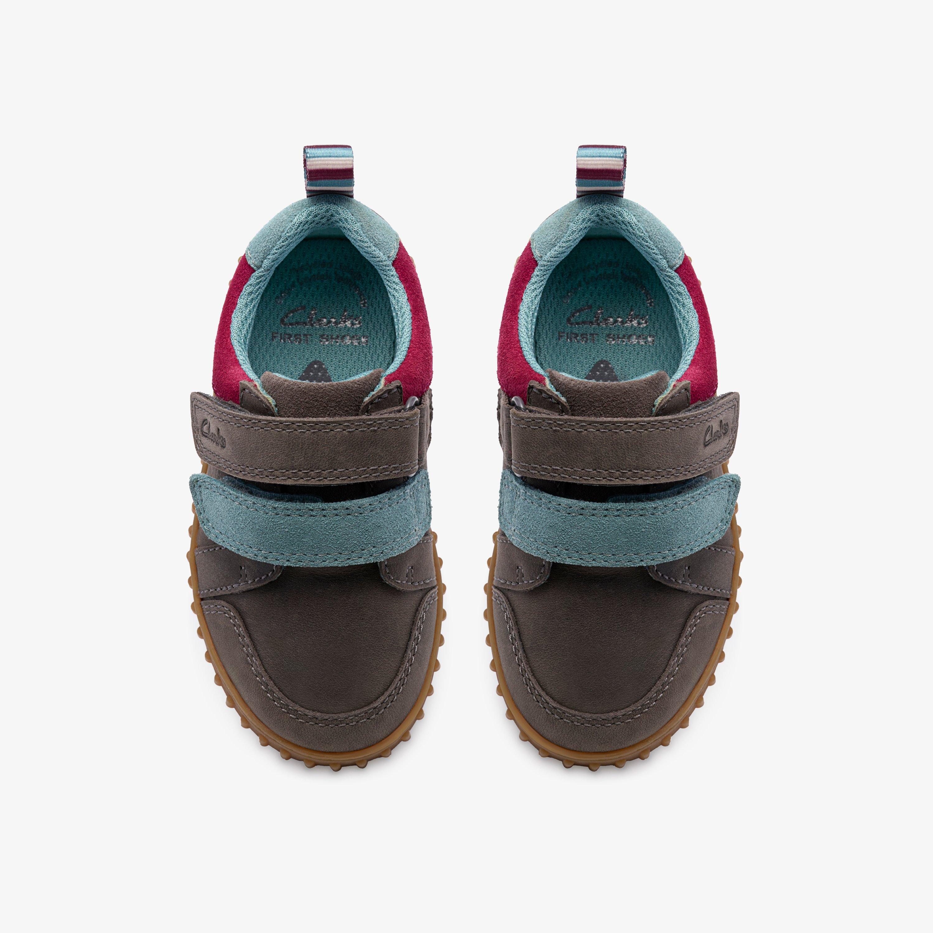 Boys Girls Kids Unisex Cove Pop Toddler Grey Riptape Trainers | Clarks