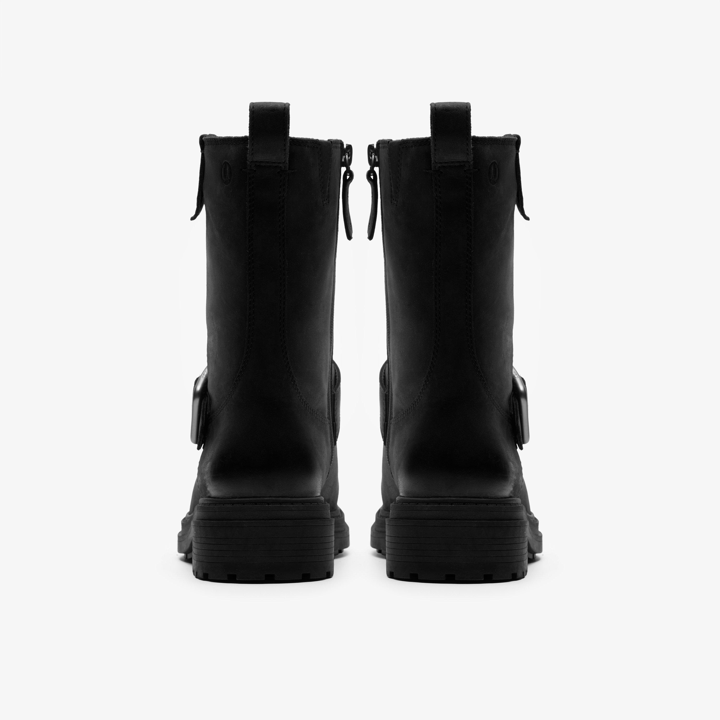 Womens Orinoco 3 Bay Black Leather Mid Calf Boots | Clarks