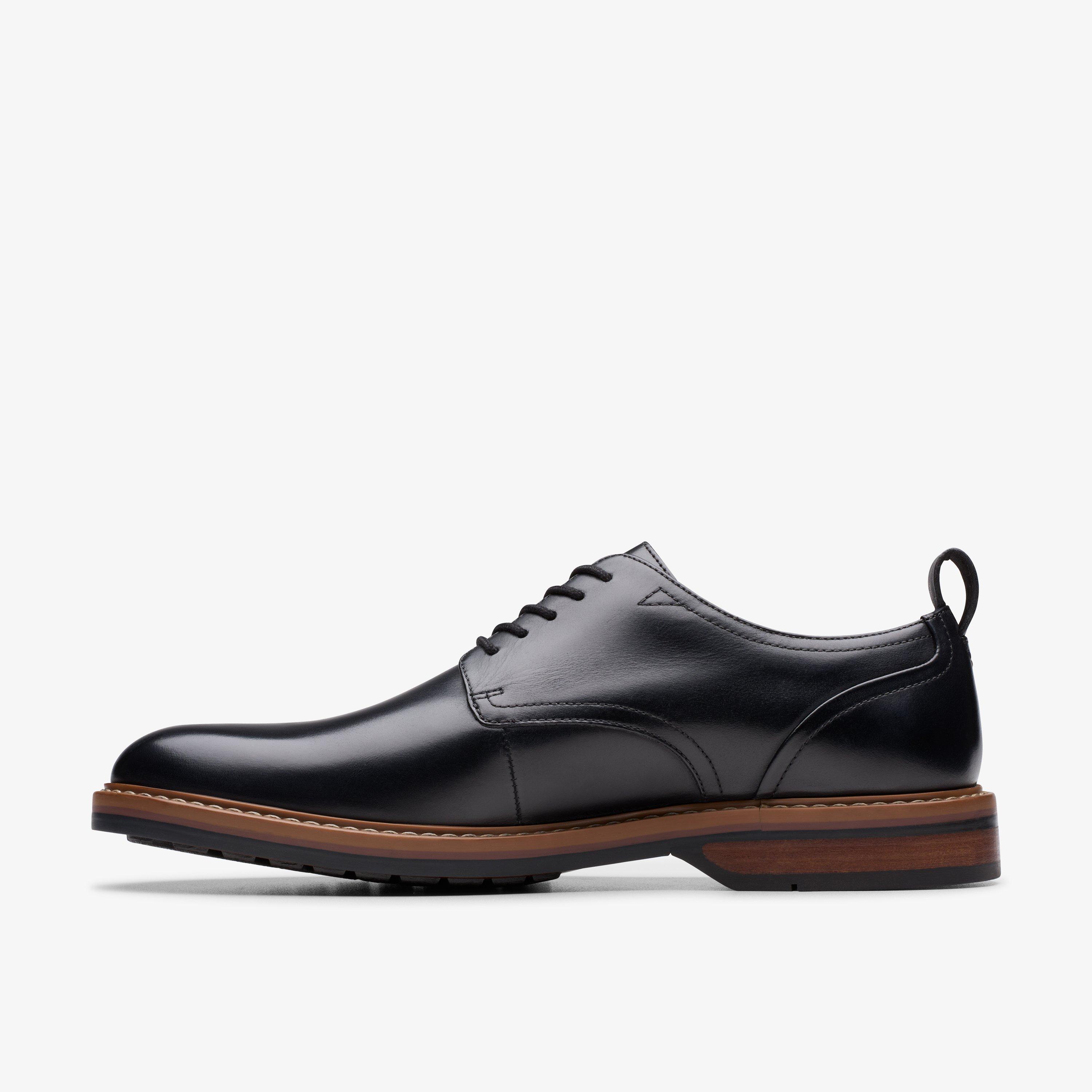 Zapatos Derby con cordones de cuero negro para hombres Aldwin Lace | Clarks