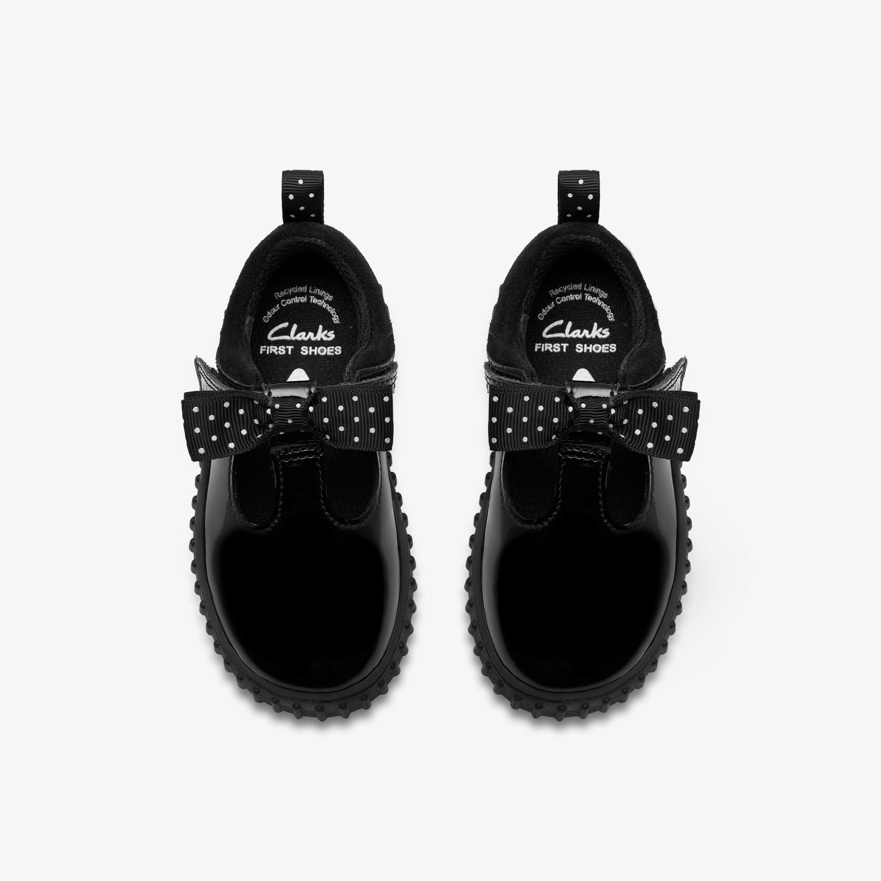 Chaussures pour tout-petits Cove Bow Noir Verni T Bar Chaussures à ...