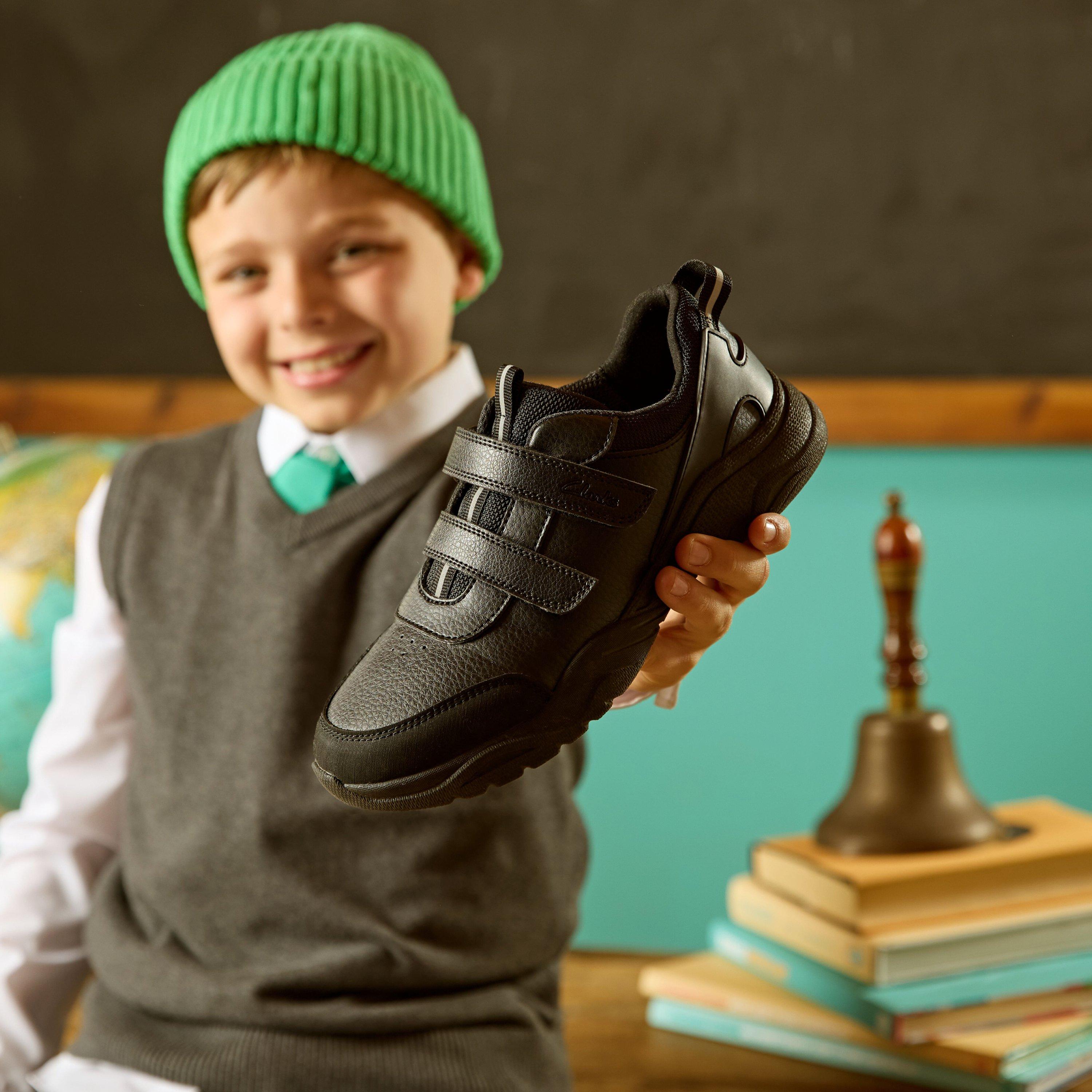 Boys, Girls, Kids Unisex Feather Shine Kid Black Trainers, Riptape ...