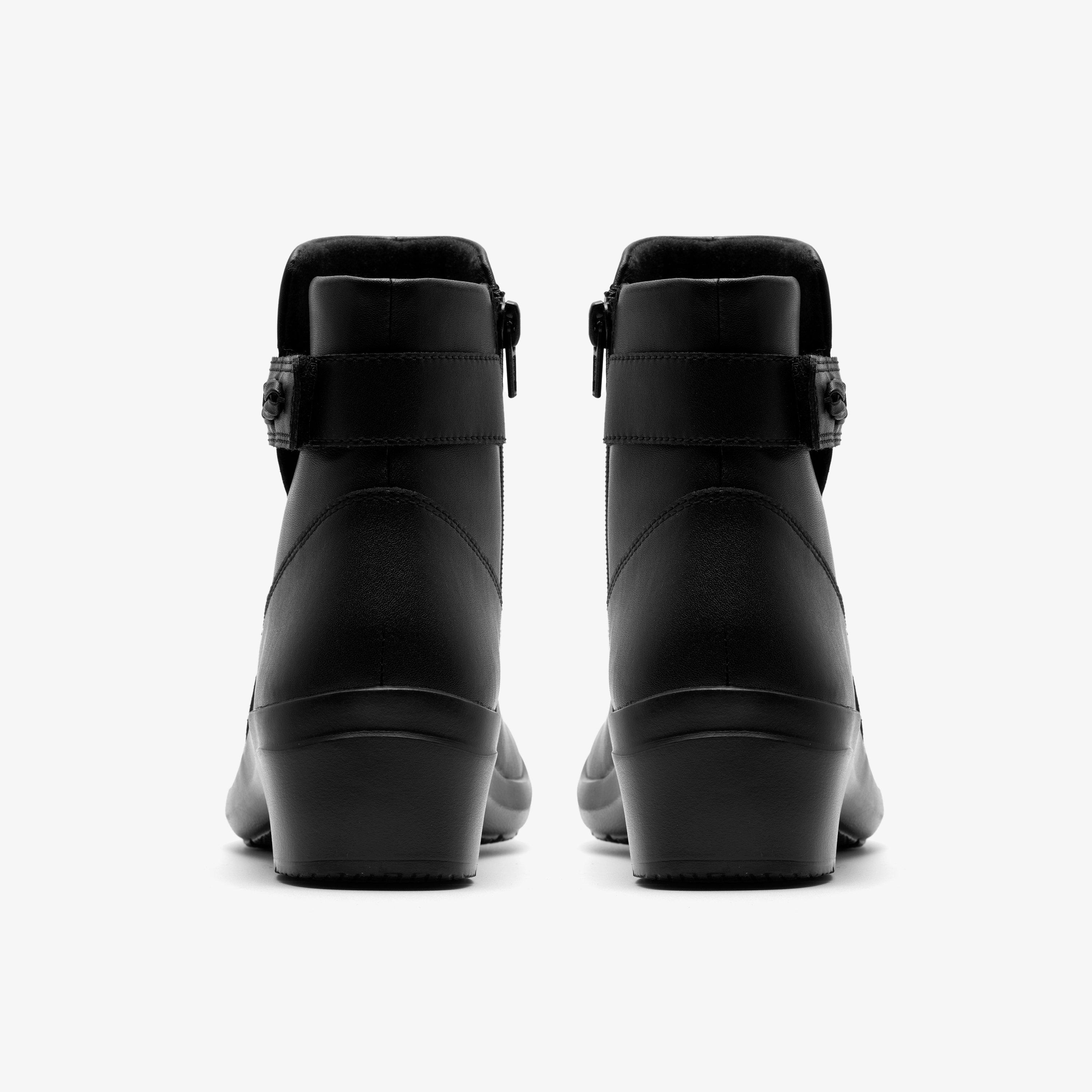 Bottillons en cuir noir Angie Serena pour femmes | Clarks