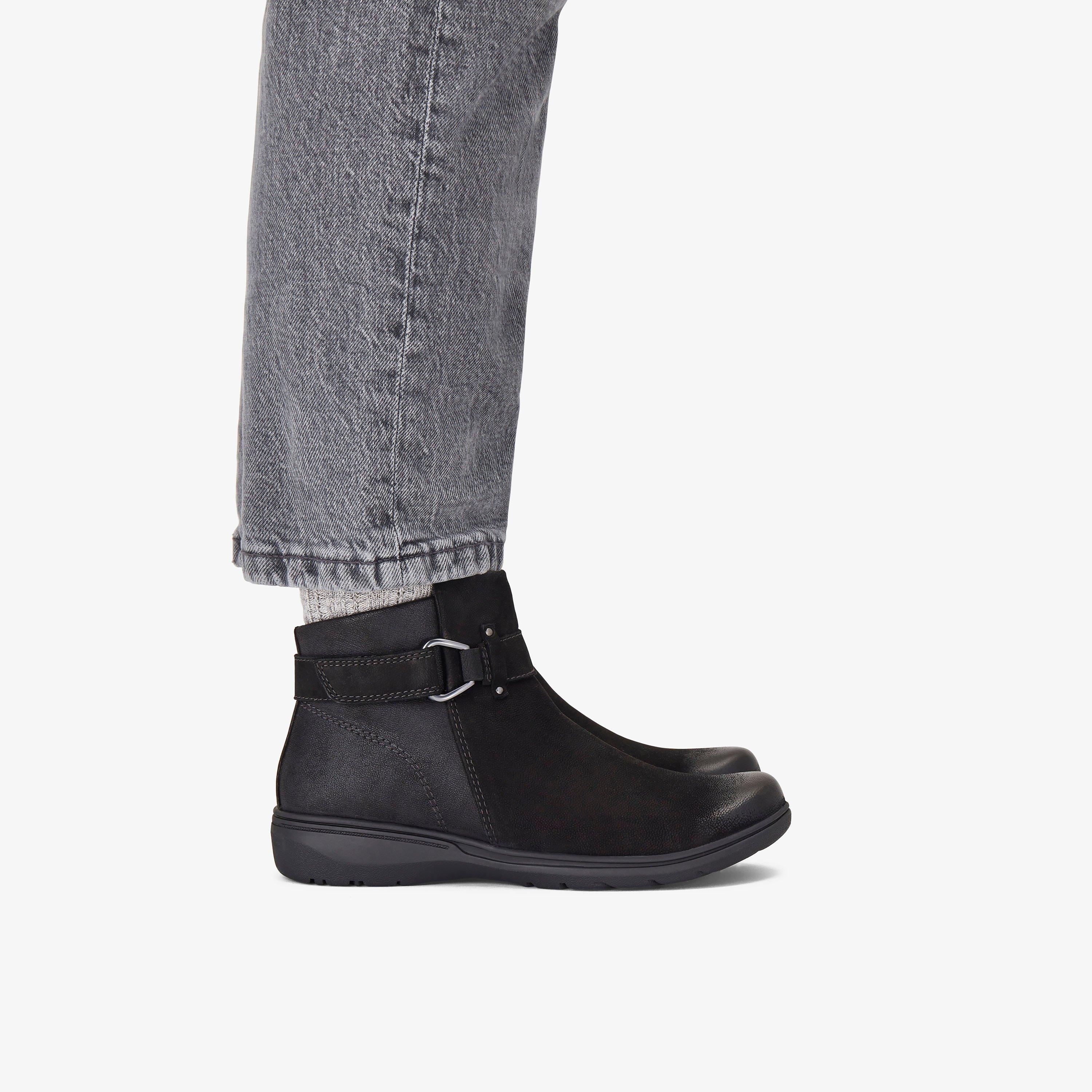 Womens Carleigh Drift Black Ankle Boots | Clarks