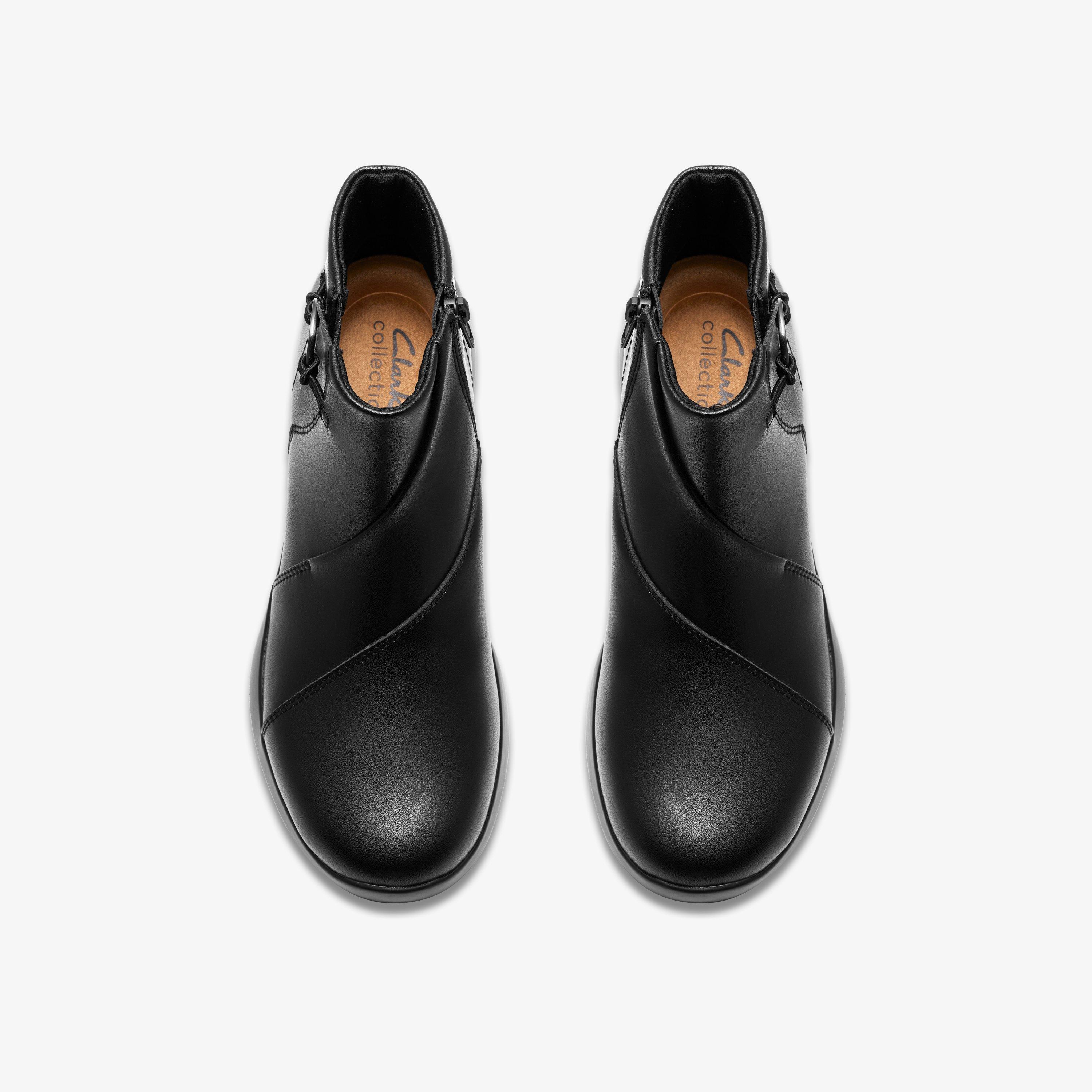 Womens Ellowyn Deva Black Leather Ankle Boots | Clarks