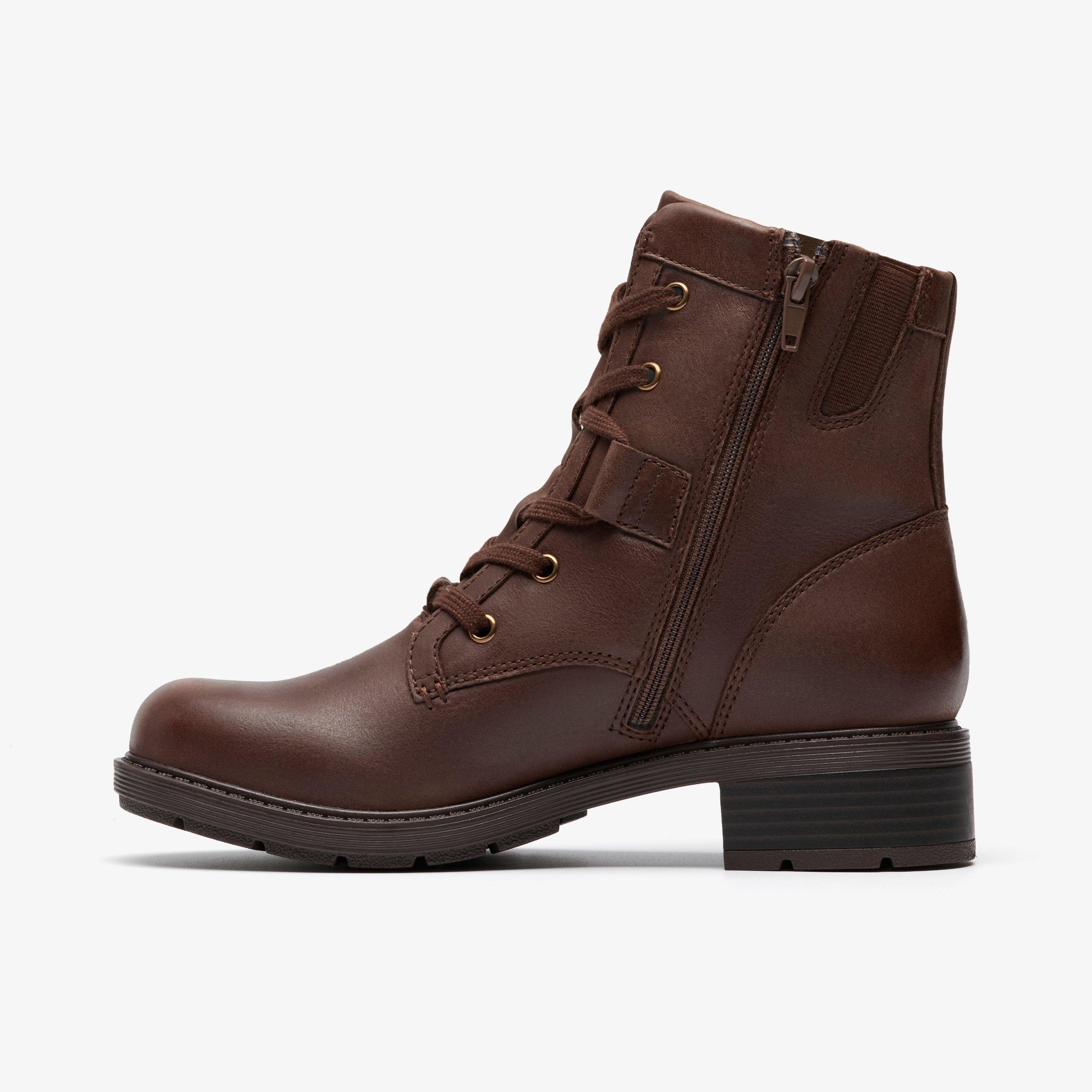 Bottes à cheville en cuir marron Hearth Parker pour femmes | Clarks