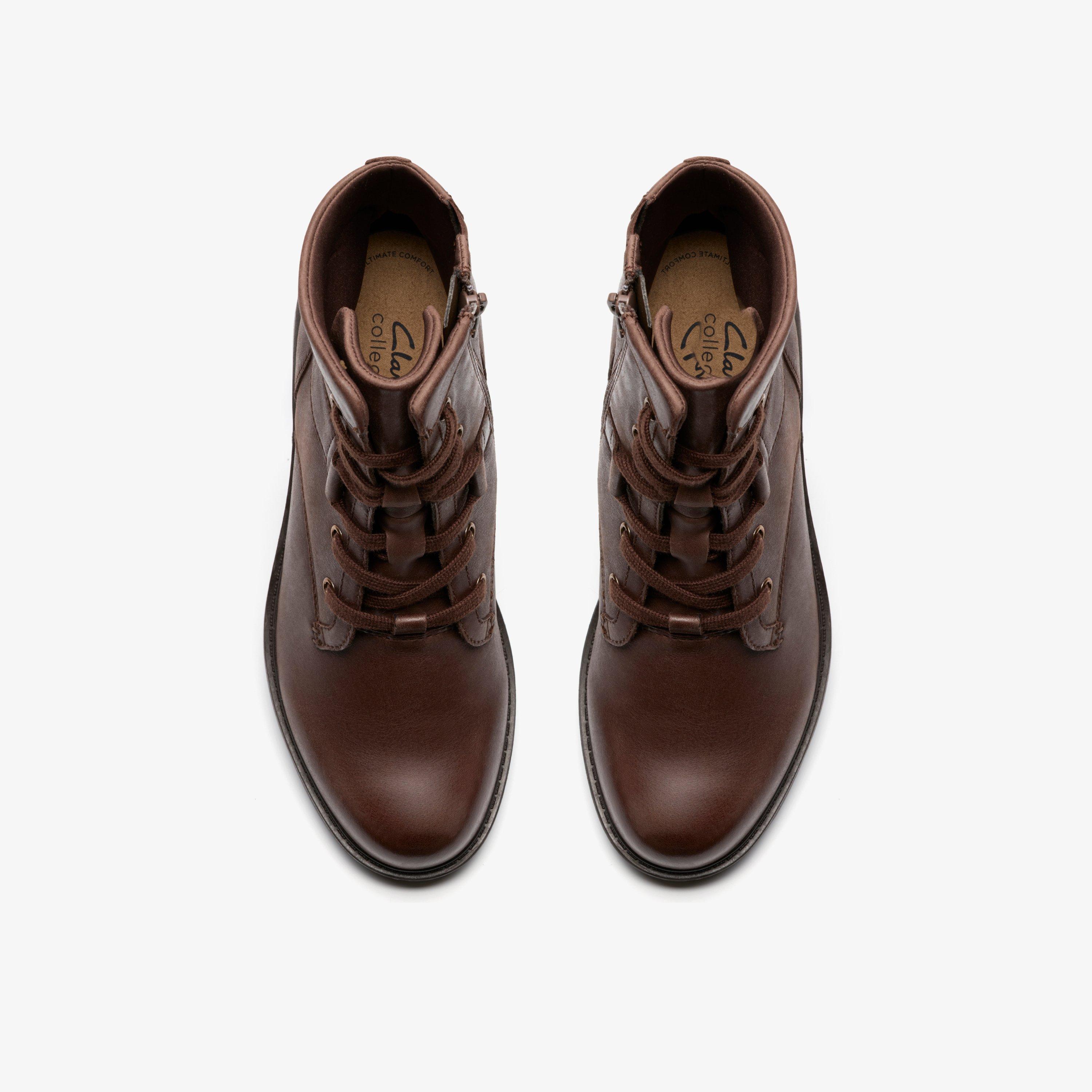 Bottes à cheville en cuir marron Hearth Parker pour femmes | Clarks