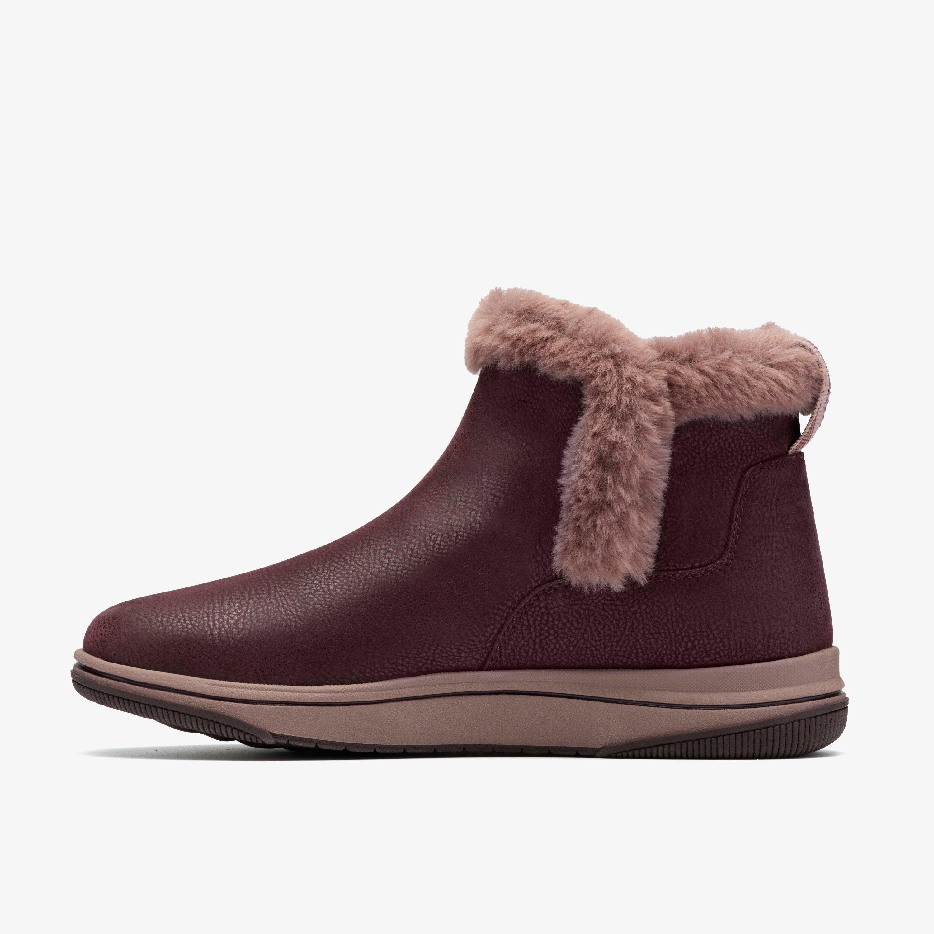 Womens Breeze Fur Merlot Ankle Boots | Clarks