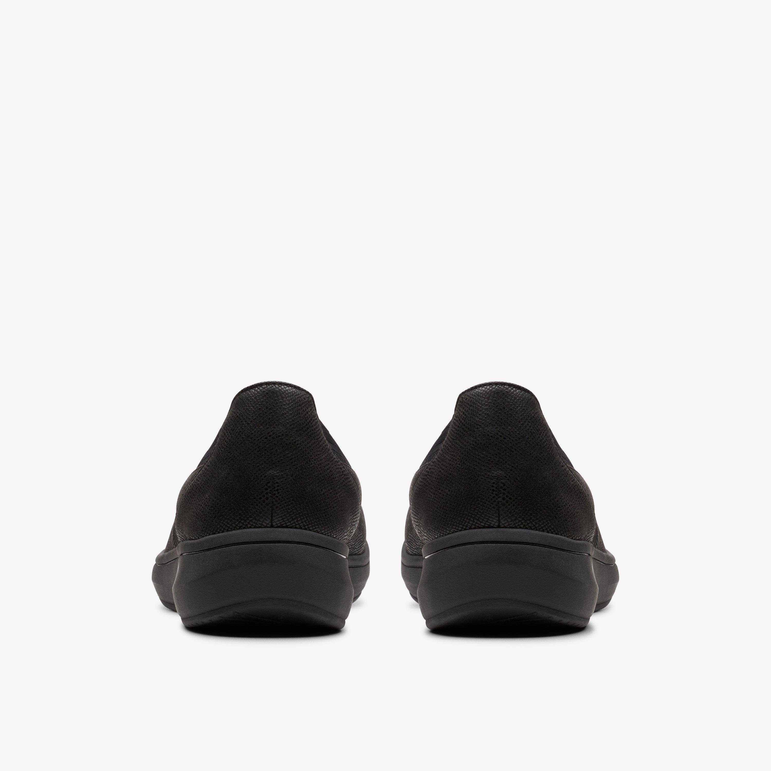 Womens BreezeSky Air Black Textile Slip-Ons | Clarks