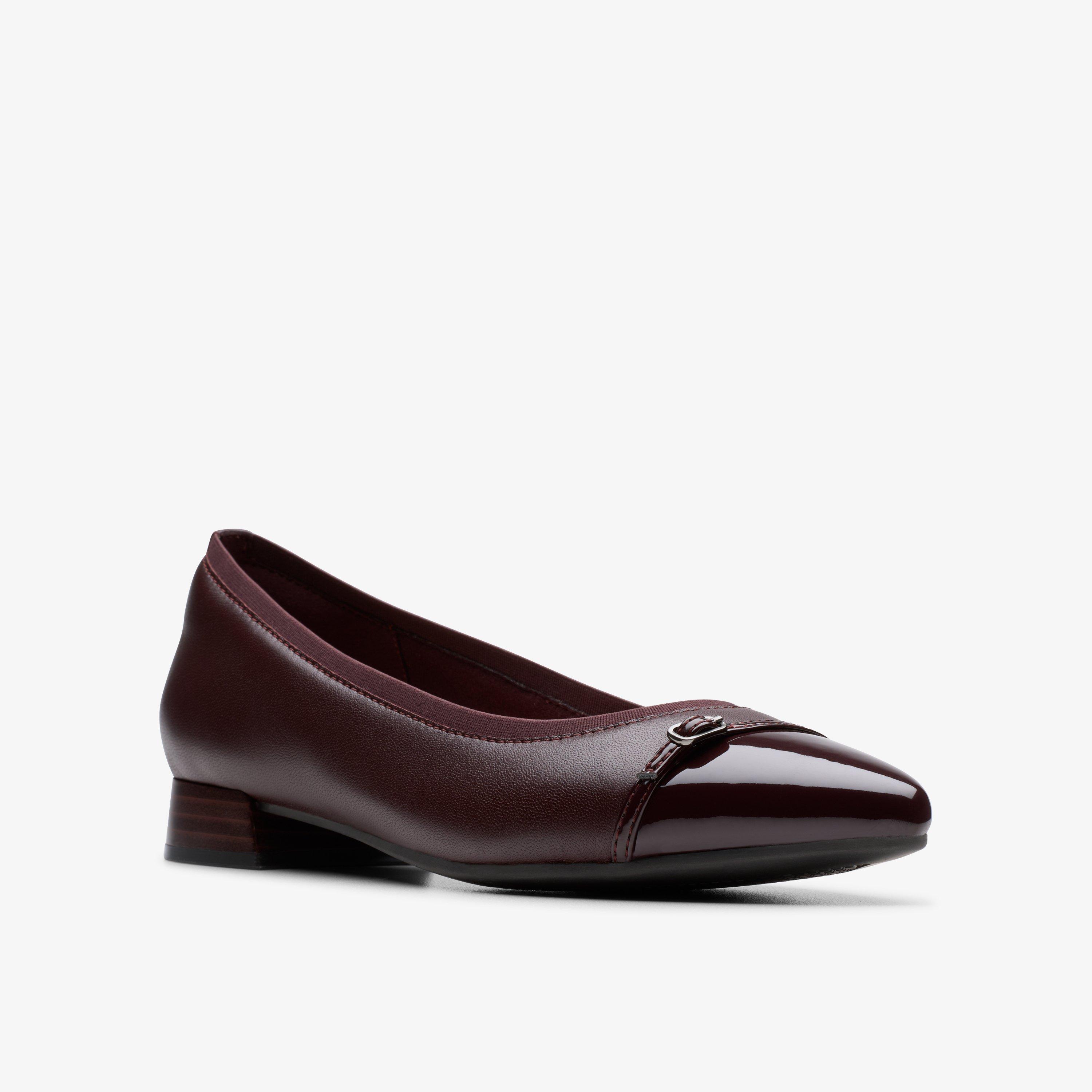 Womens Natalyn Dark Merlot Leather Slip-Ons | Clarks