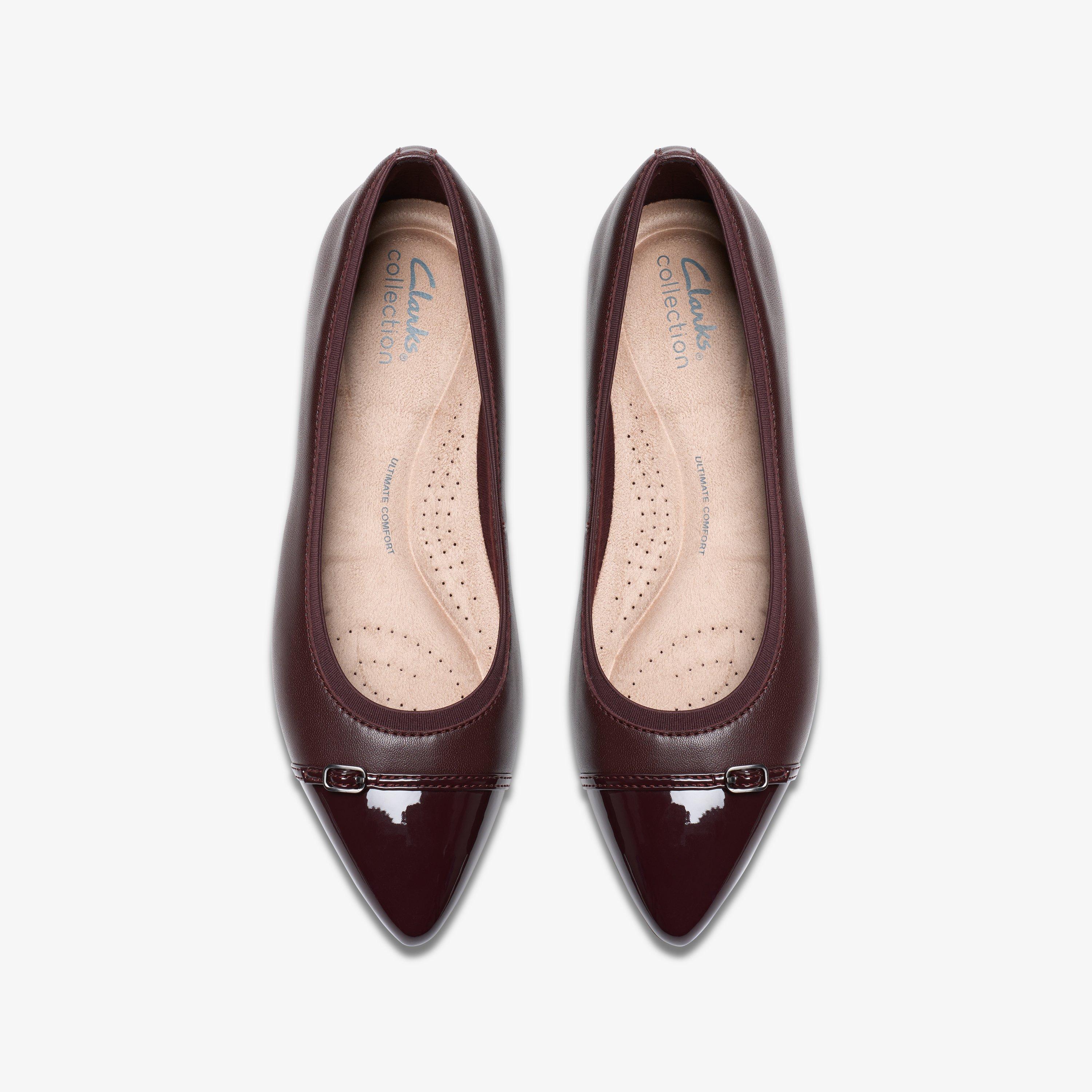 Womens Natalyn Dark Merlot Leather Slip-Ons | Clarks