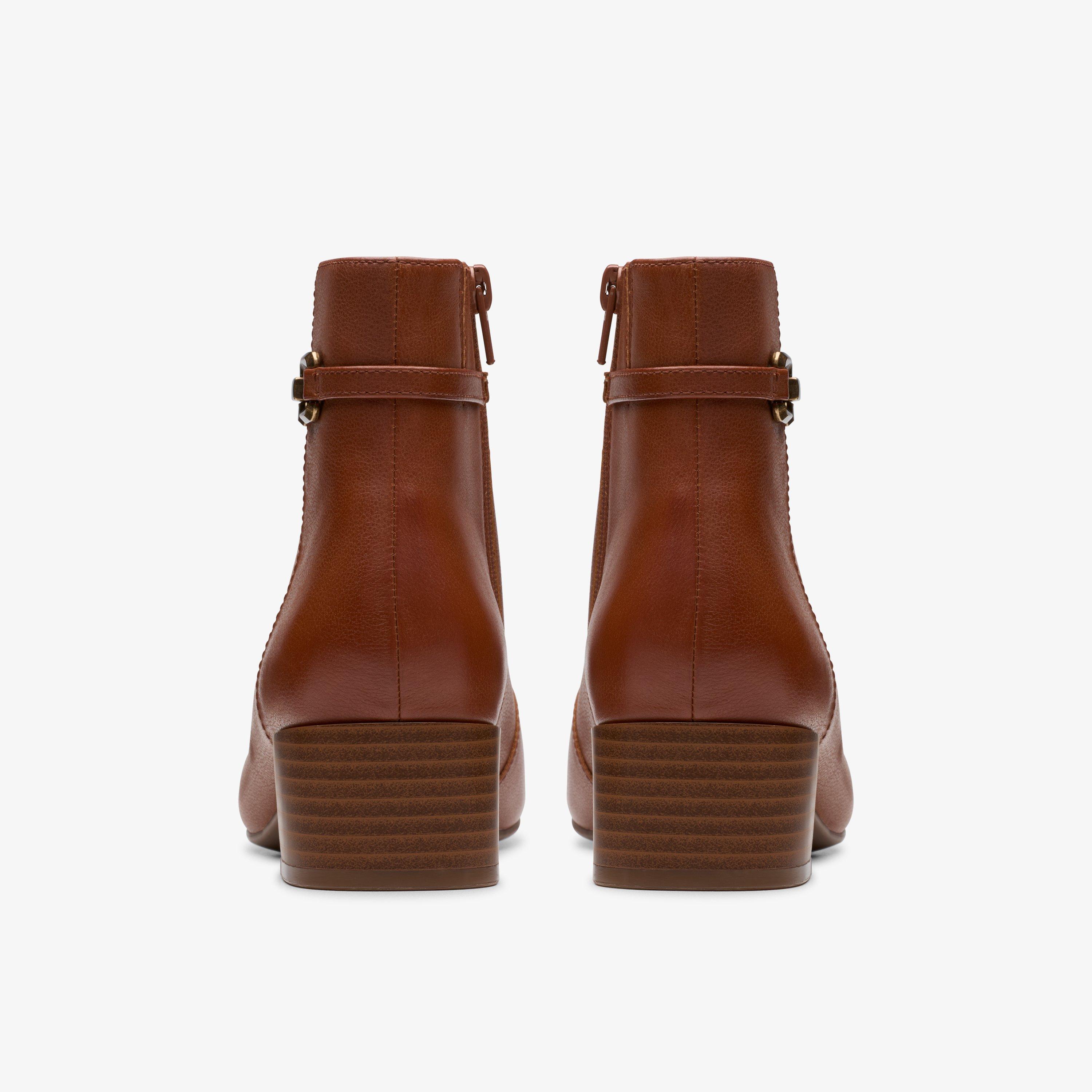 Womens Iridessa Air Dark Tan Leather Ankle Boots | Clarks