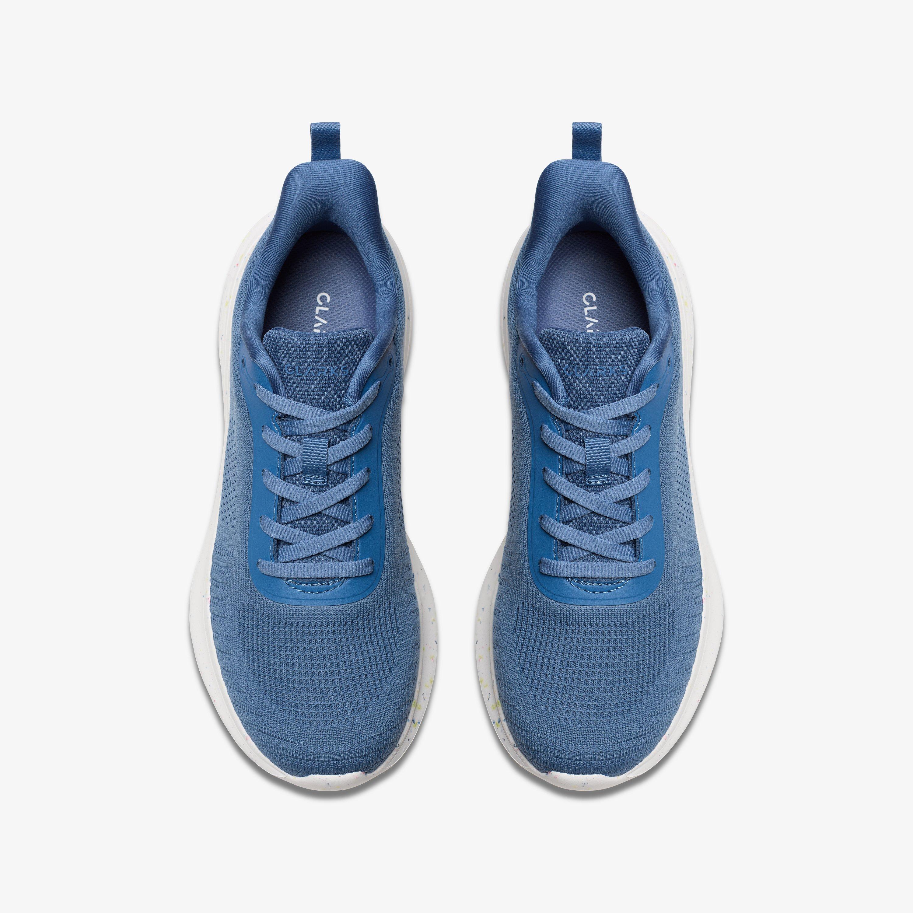 Womens Izza Knit Light Blue Lace Up Trainers | Clarks